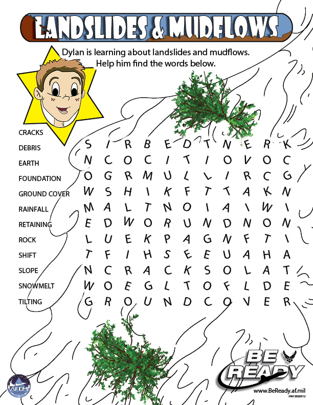 Activity Sheet on Landslide & Mud Flow