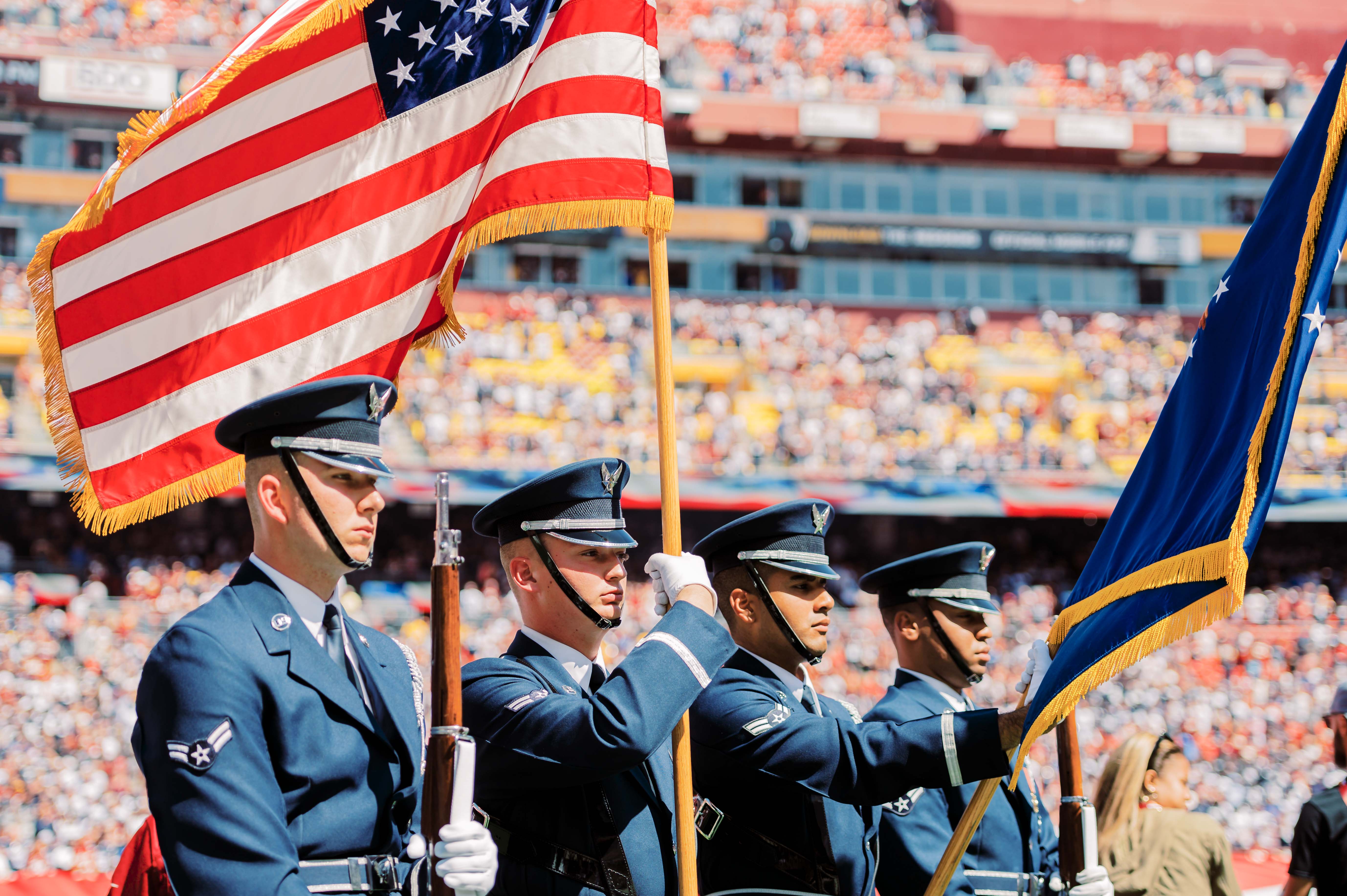 USAF Honor Guard kicks off Redskins Game
