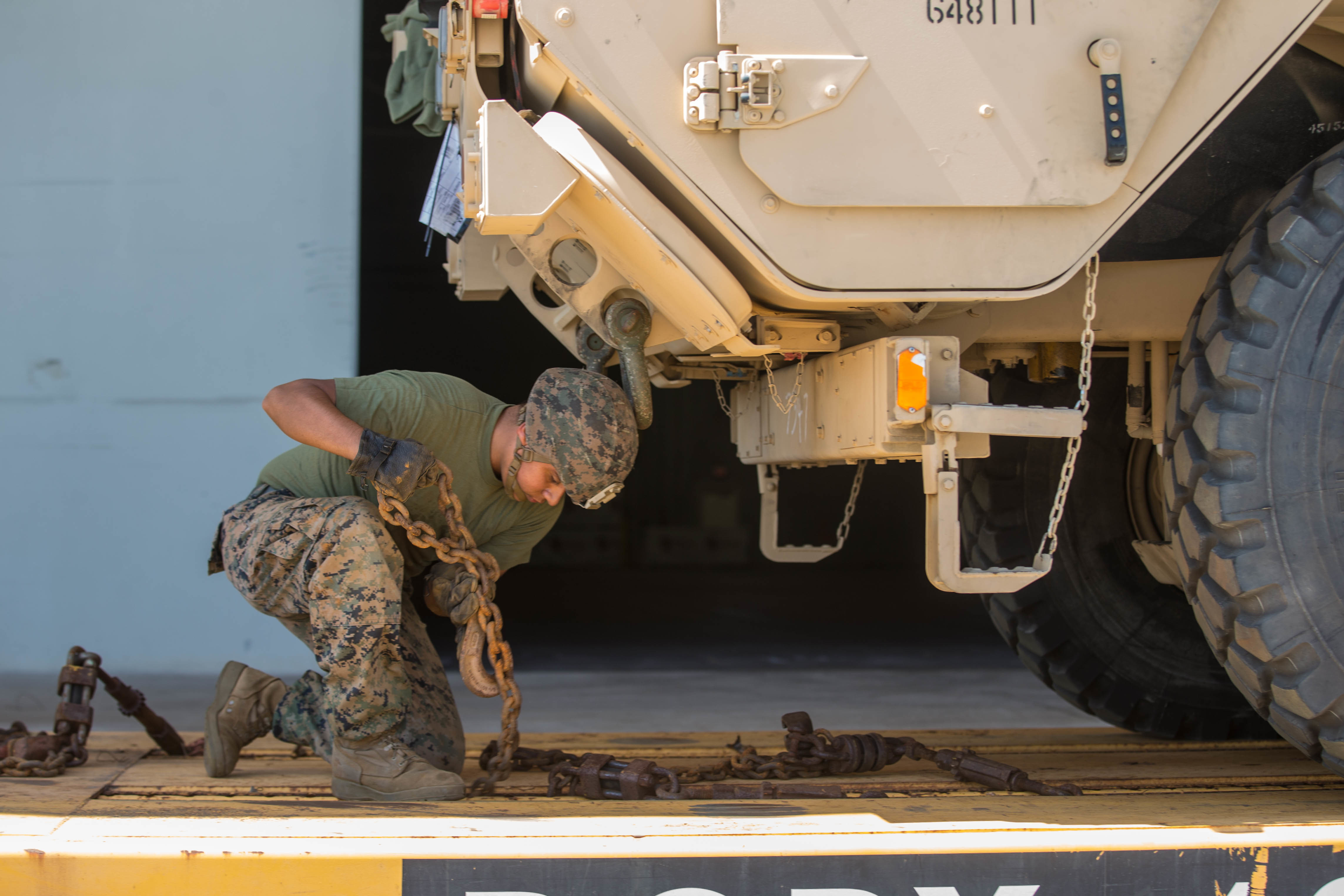 Marines from 2nd TSB conduct rail loading operations in support of MWX