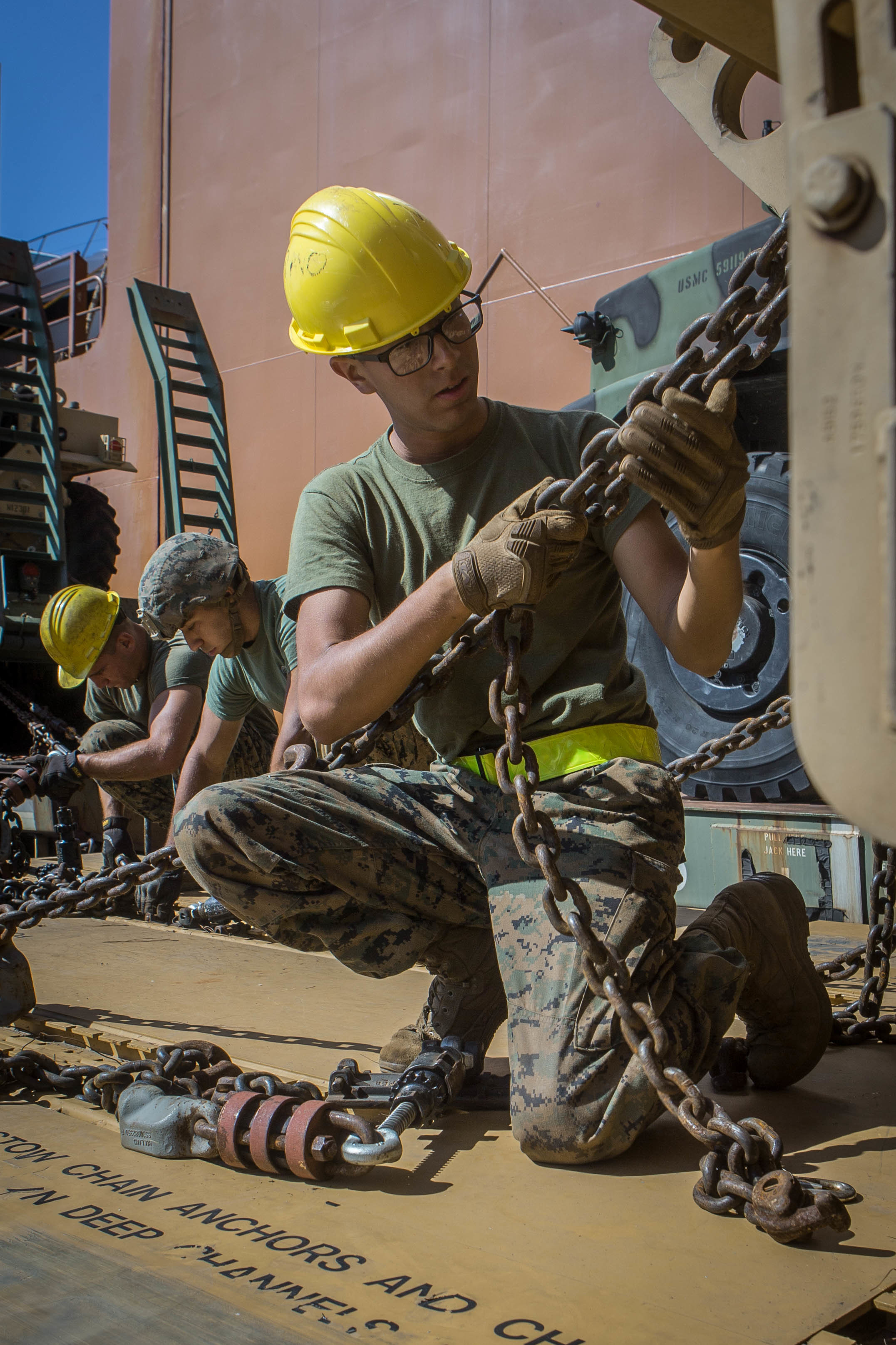 Marines from 2nd TSB conduct rail loading operations in support of MWX