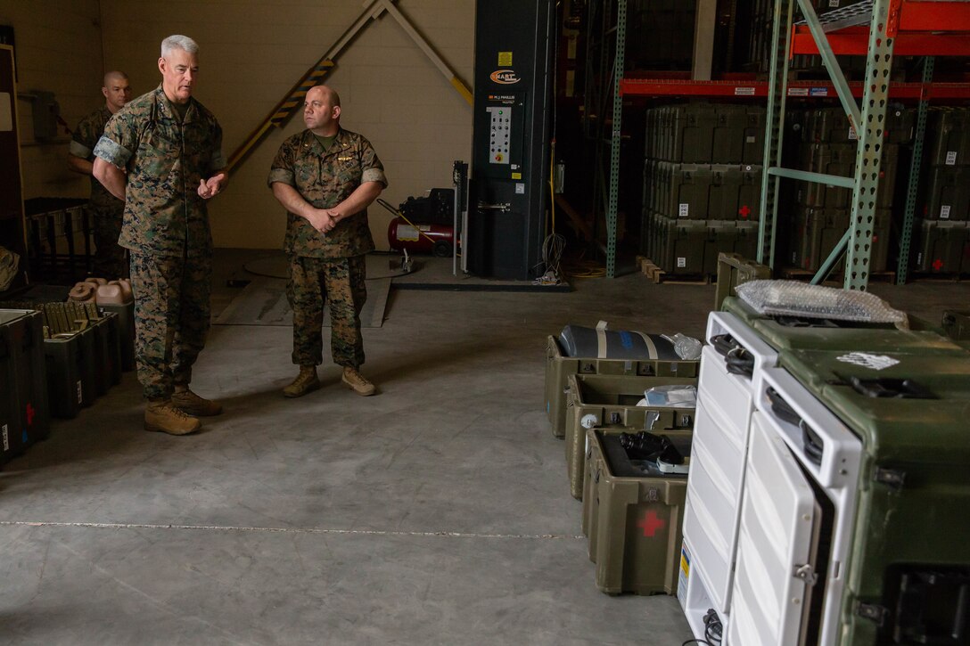 II MEF Commanding General Reviews COVID-19 Medical Kits
