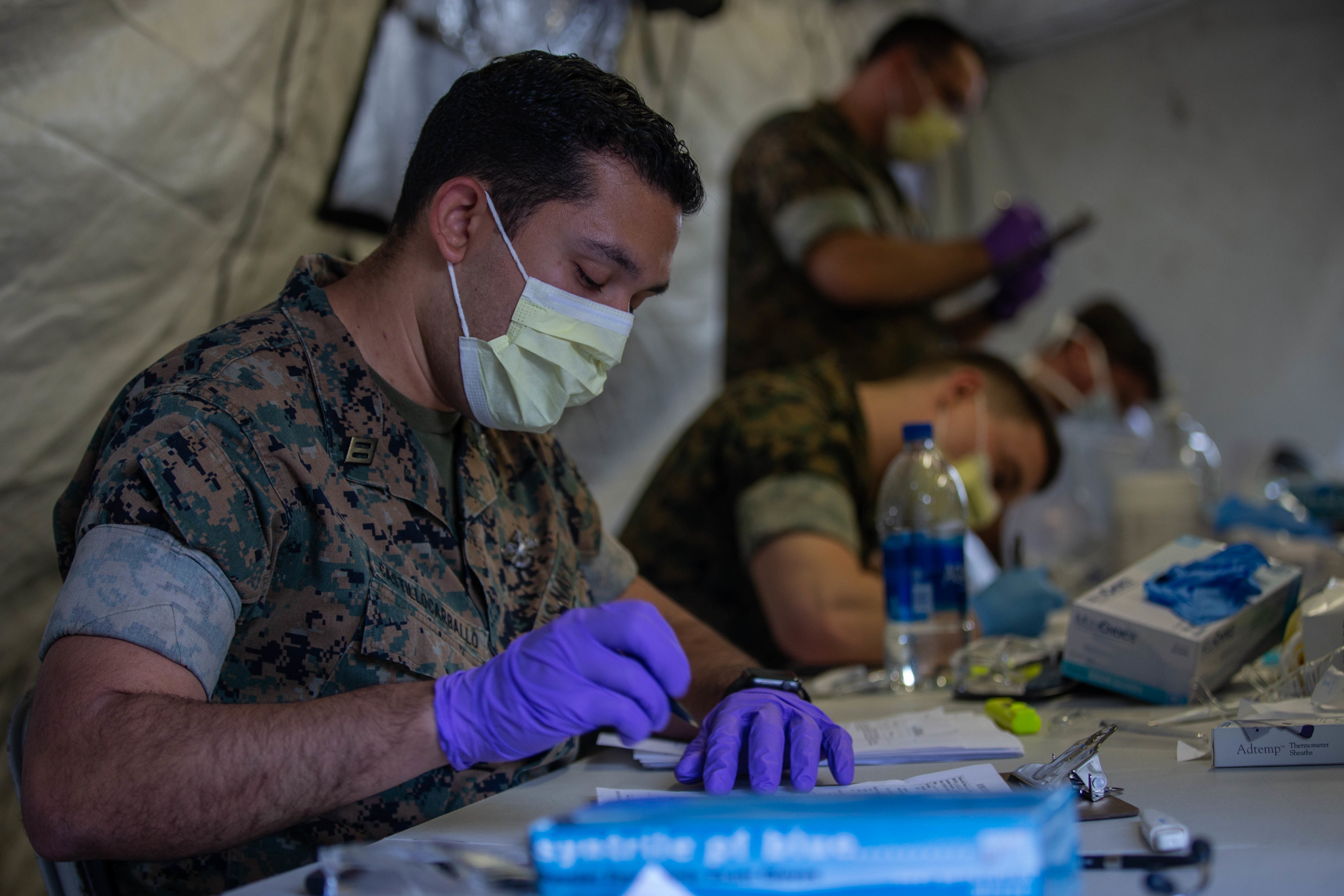 Returning Marines are Screened for COVID-19