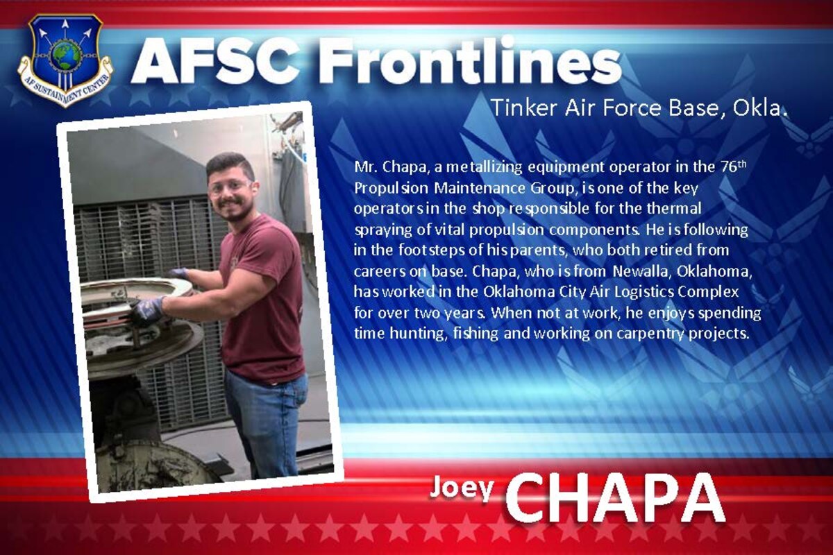 AFSC Spotlight: Meet Joey Chapa > Tinker Air Force Base > Article Display