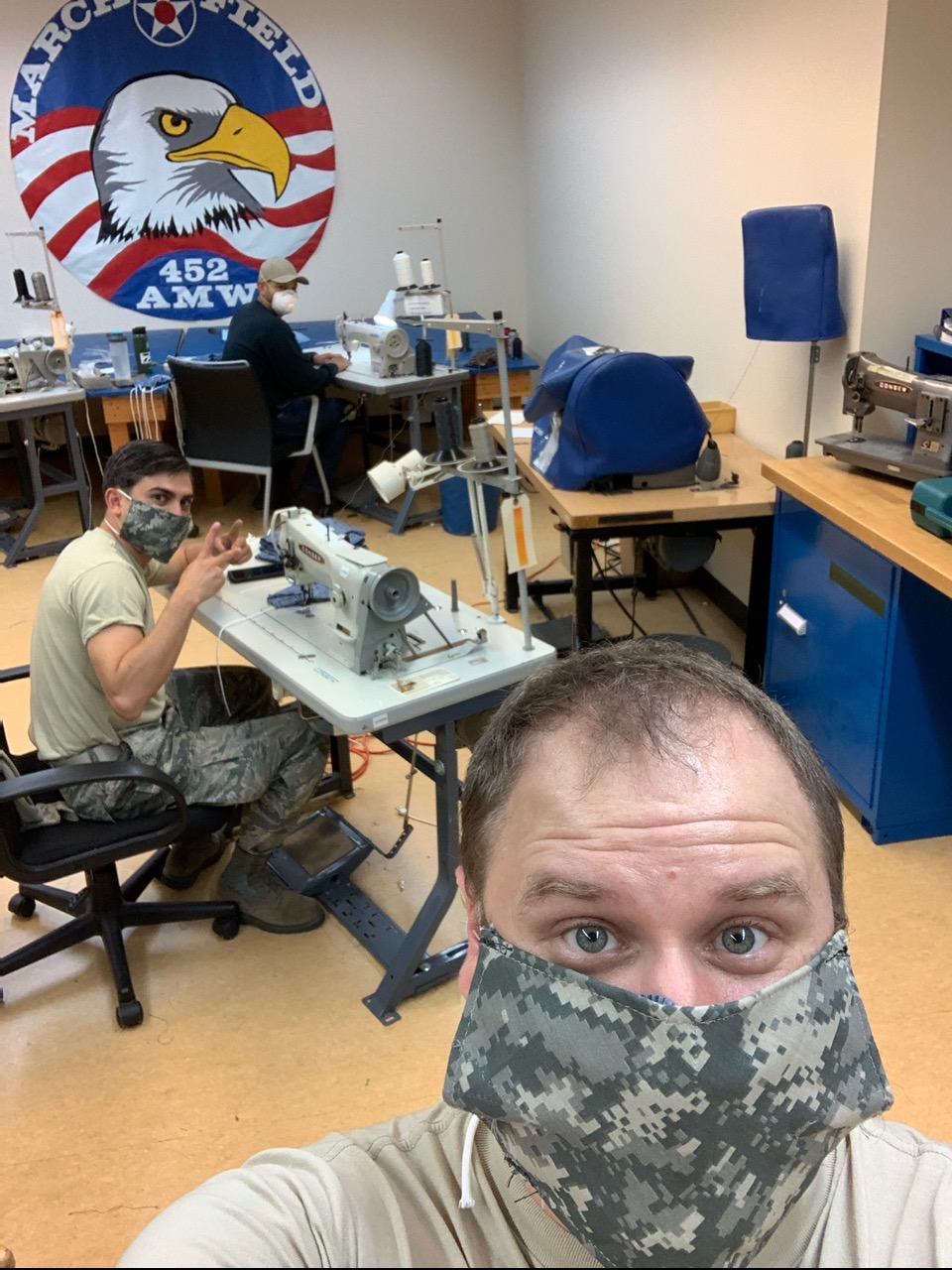 AFE, USO make masks for Team March > 4th Air Force > Article Display