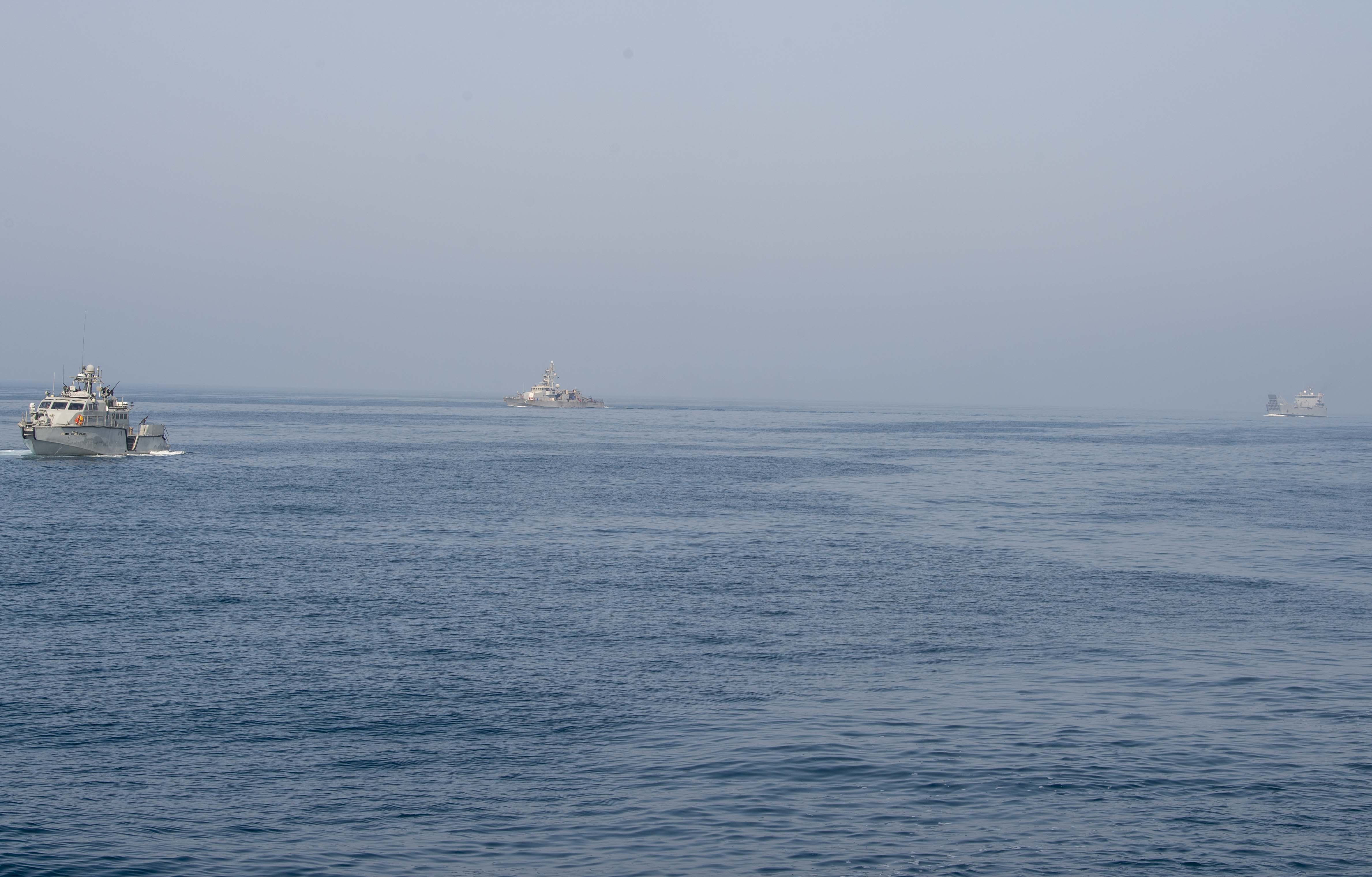 U.S. Navy Escorts Army Logistics Support Vessels Out of 5th Fleet after ...