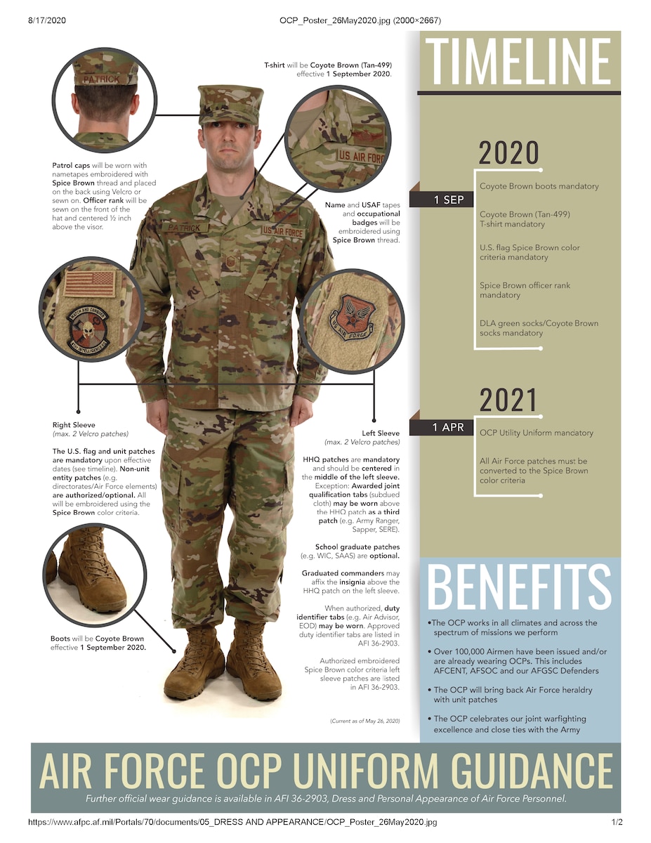 Air Force Operational Camouflage Pattern guidance updating Sept. 1 ...