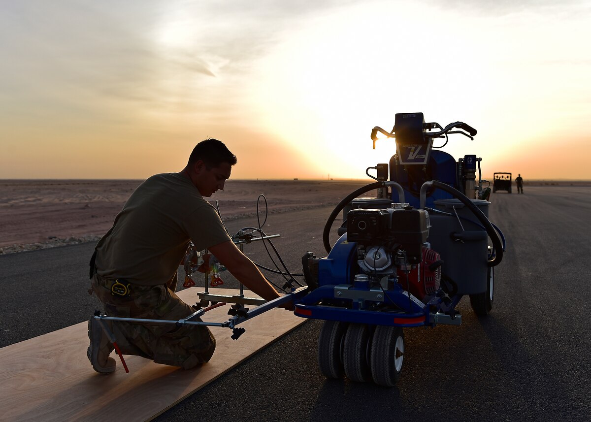 378 ECES paint new UH-60 helipad > U.S. Air Forces Central > 378th Air ...
