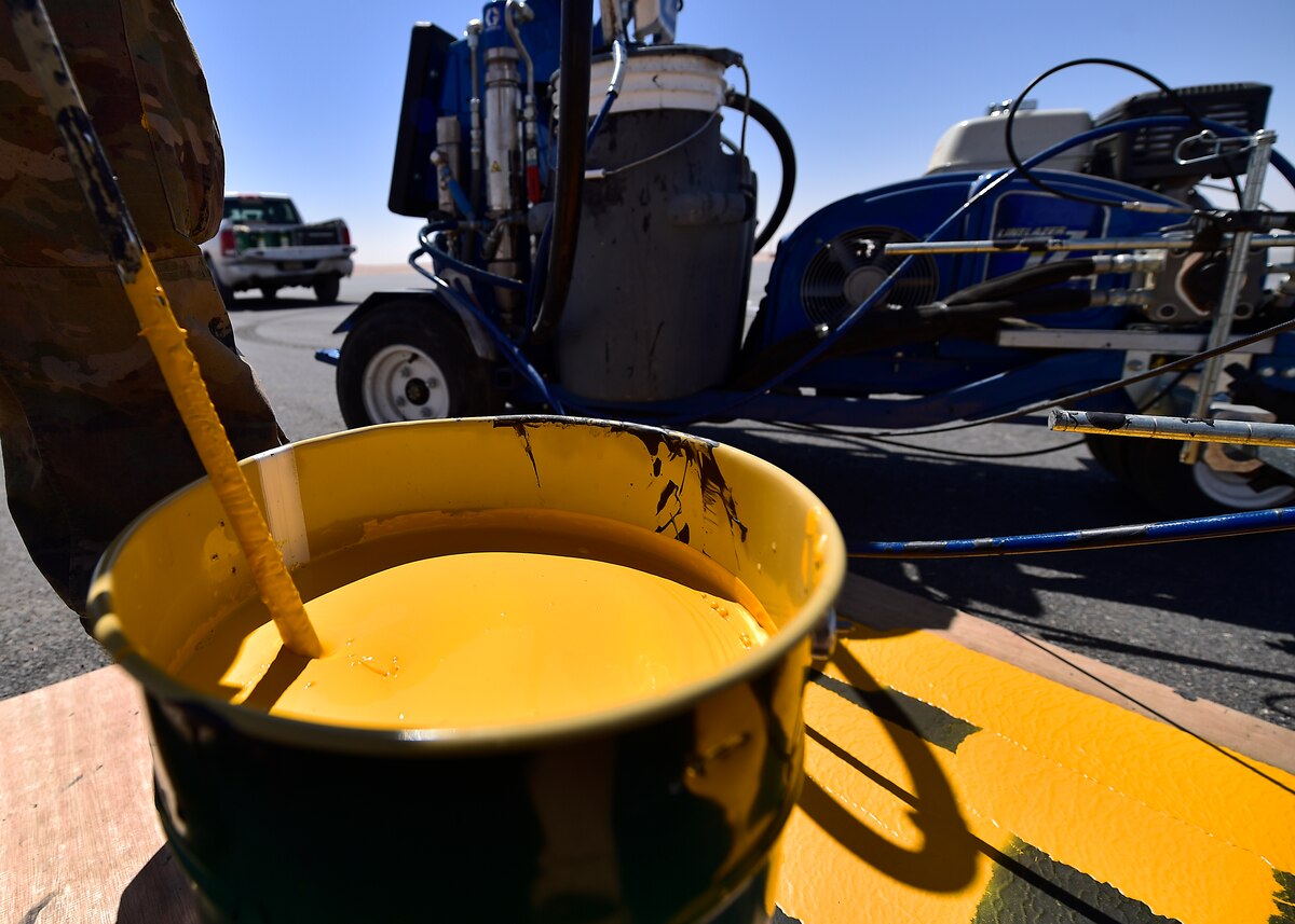 378 ECES paint new UH-60 helipad > U.S. Air Forces Central > 378th Air ...