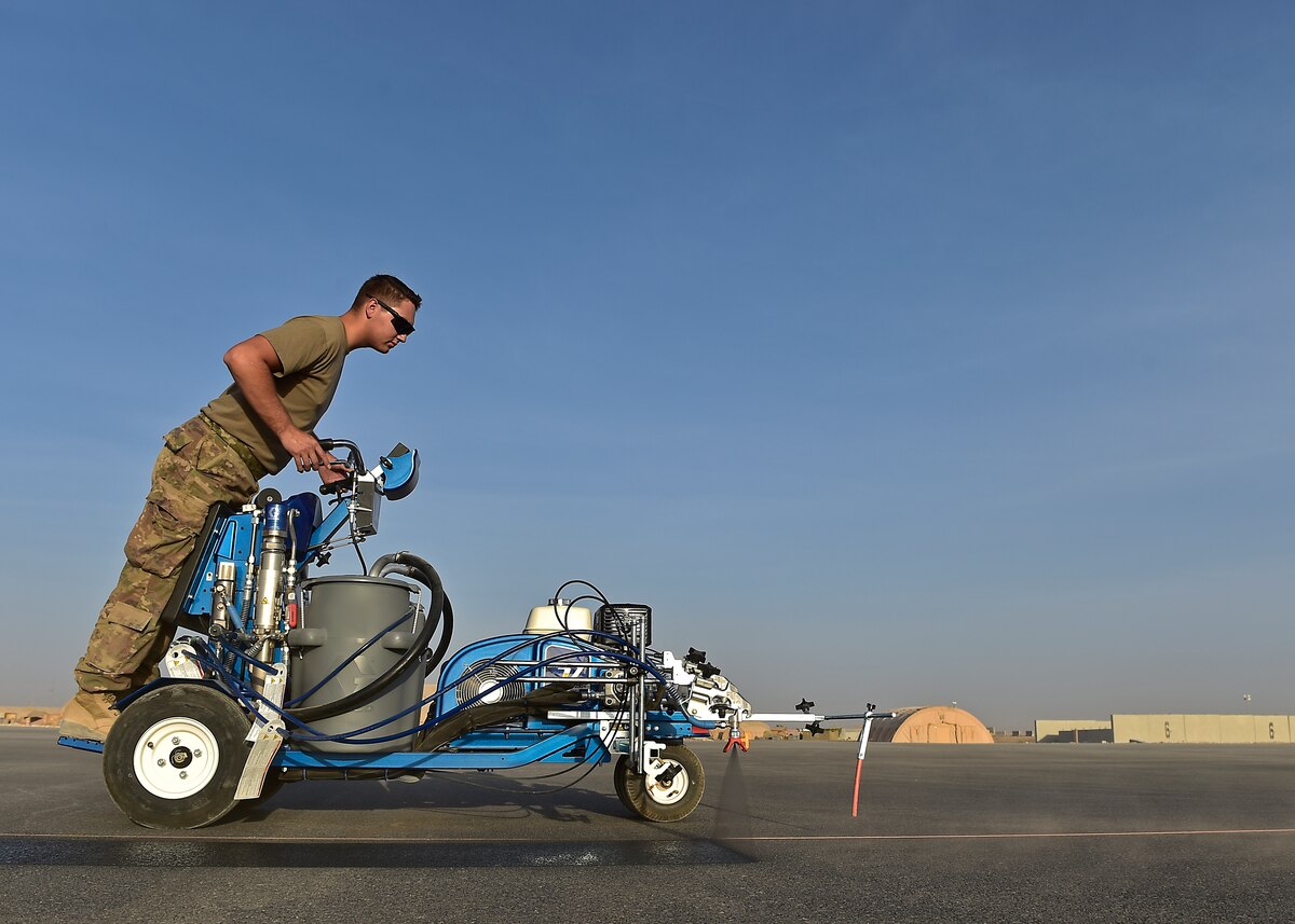 378 ECES paint new UH-60 helipad > U.S. Air Forces Central > News