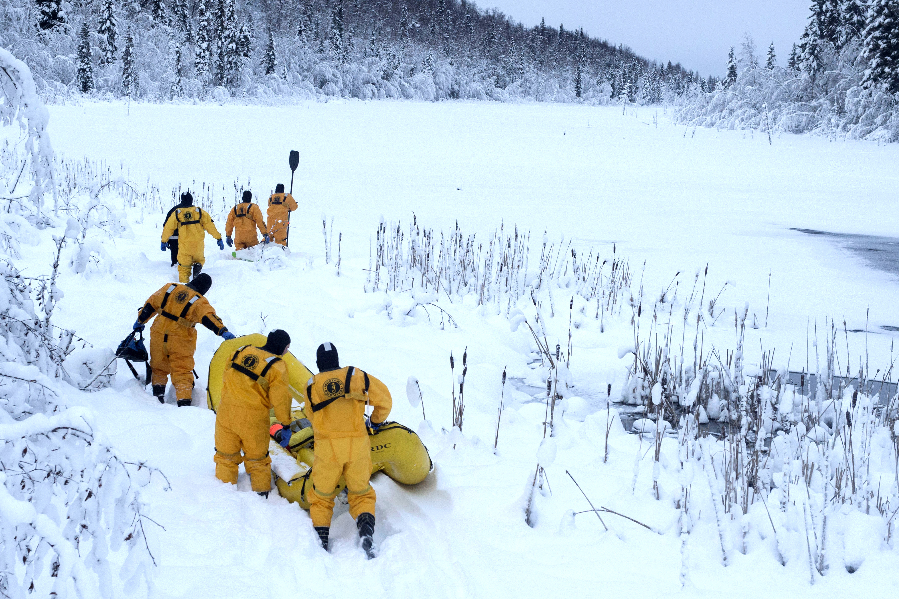 JBER firefighters conduct ice rescue training