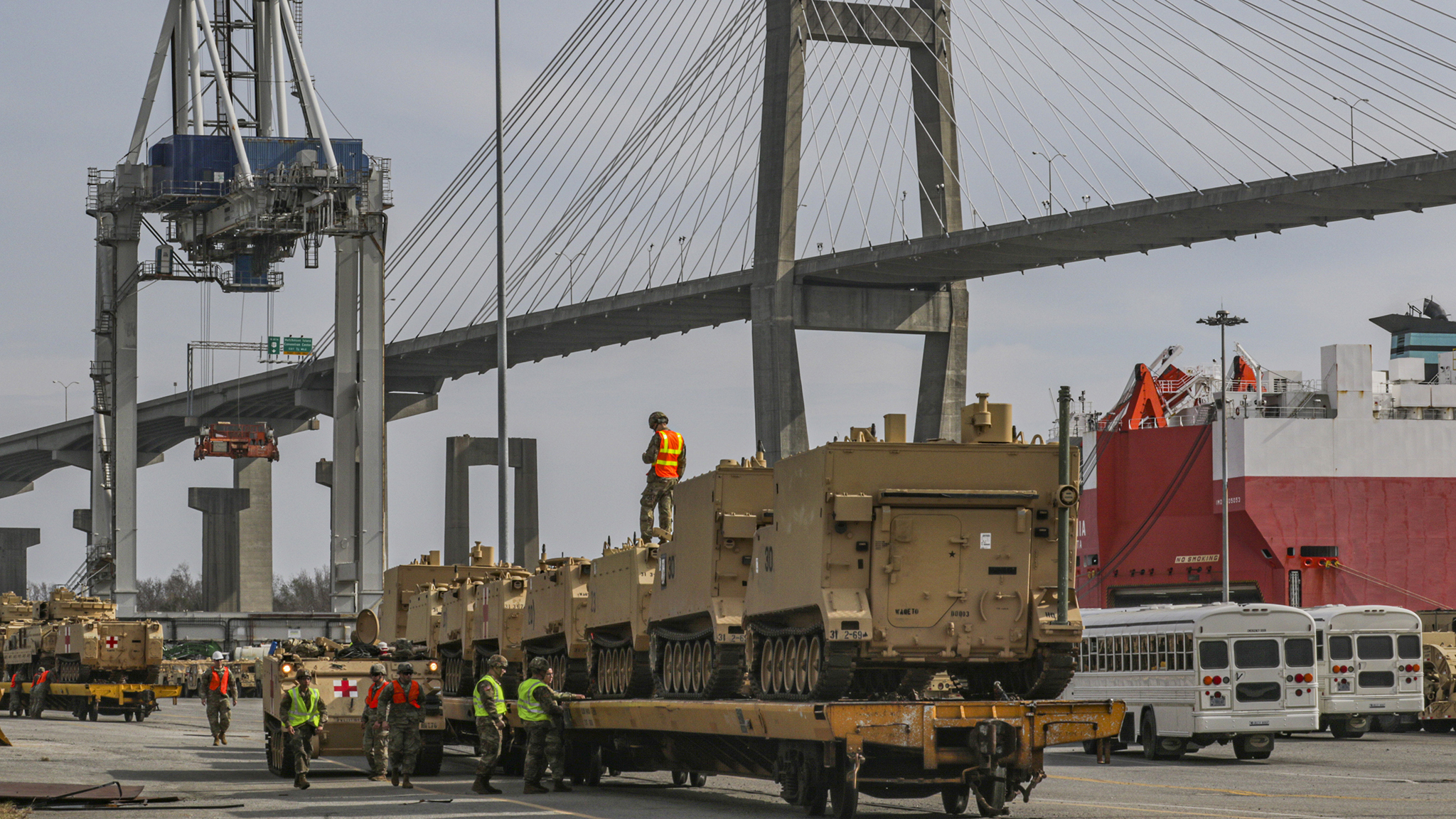 DEFENDER-Europe 20 convoy movement in Savannah, Georgia