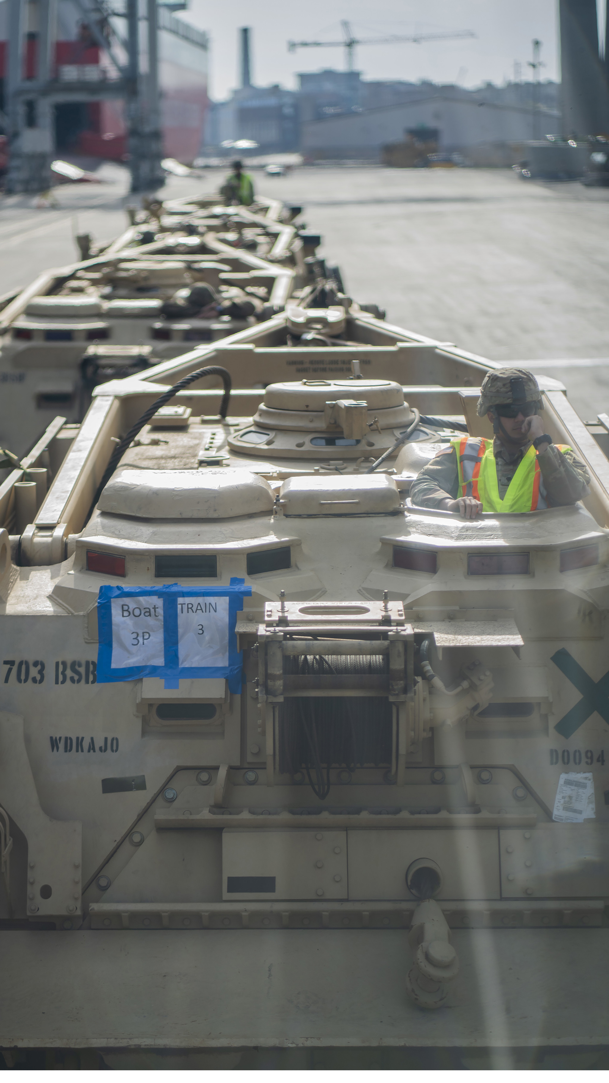 3rd Infantry Division loads equipment in Savannah, Georgia for DEFENDER ...