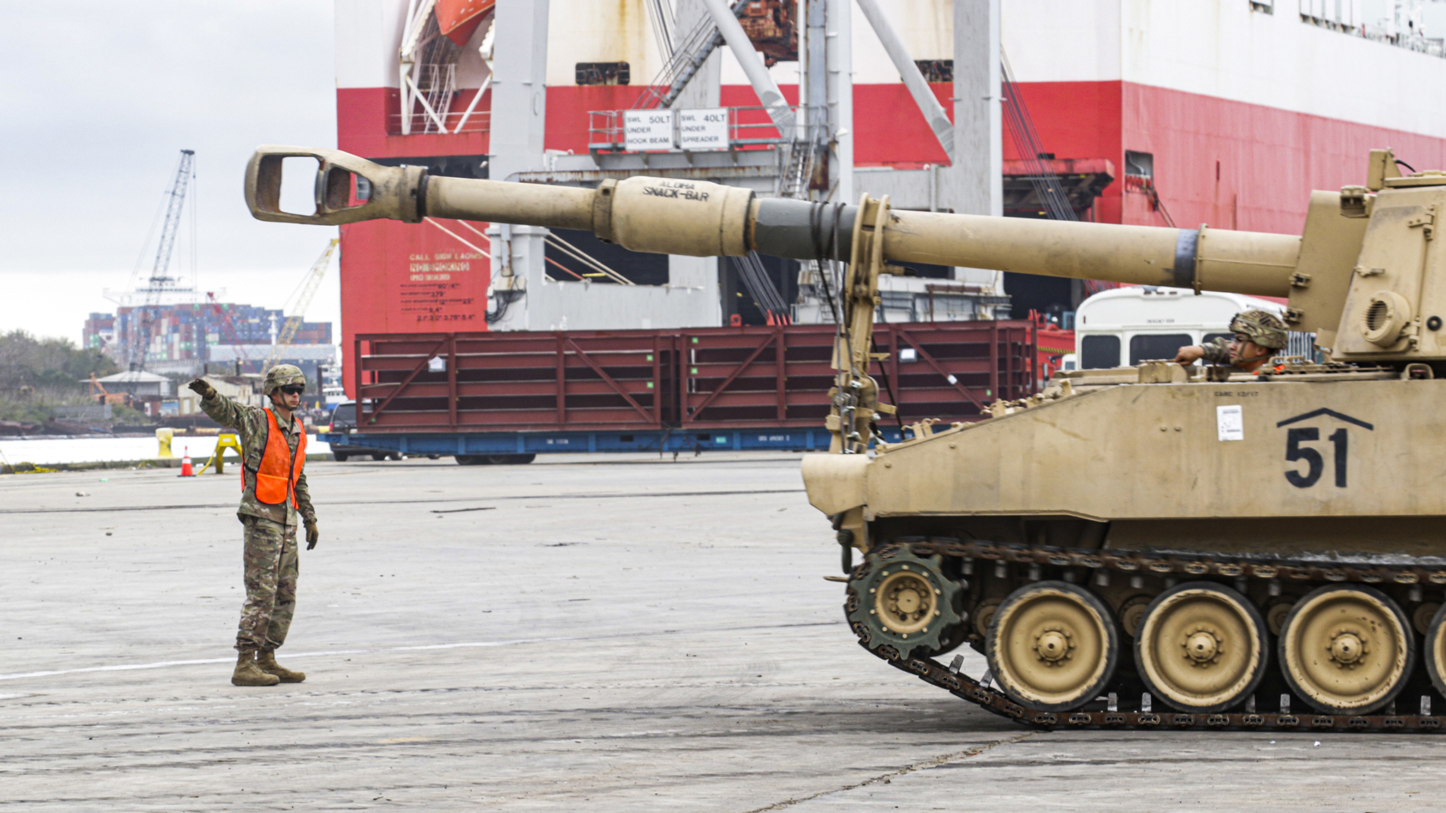 3rd Infantry Division loads equipment in Savannah, Georgia for DEFENDER ...