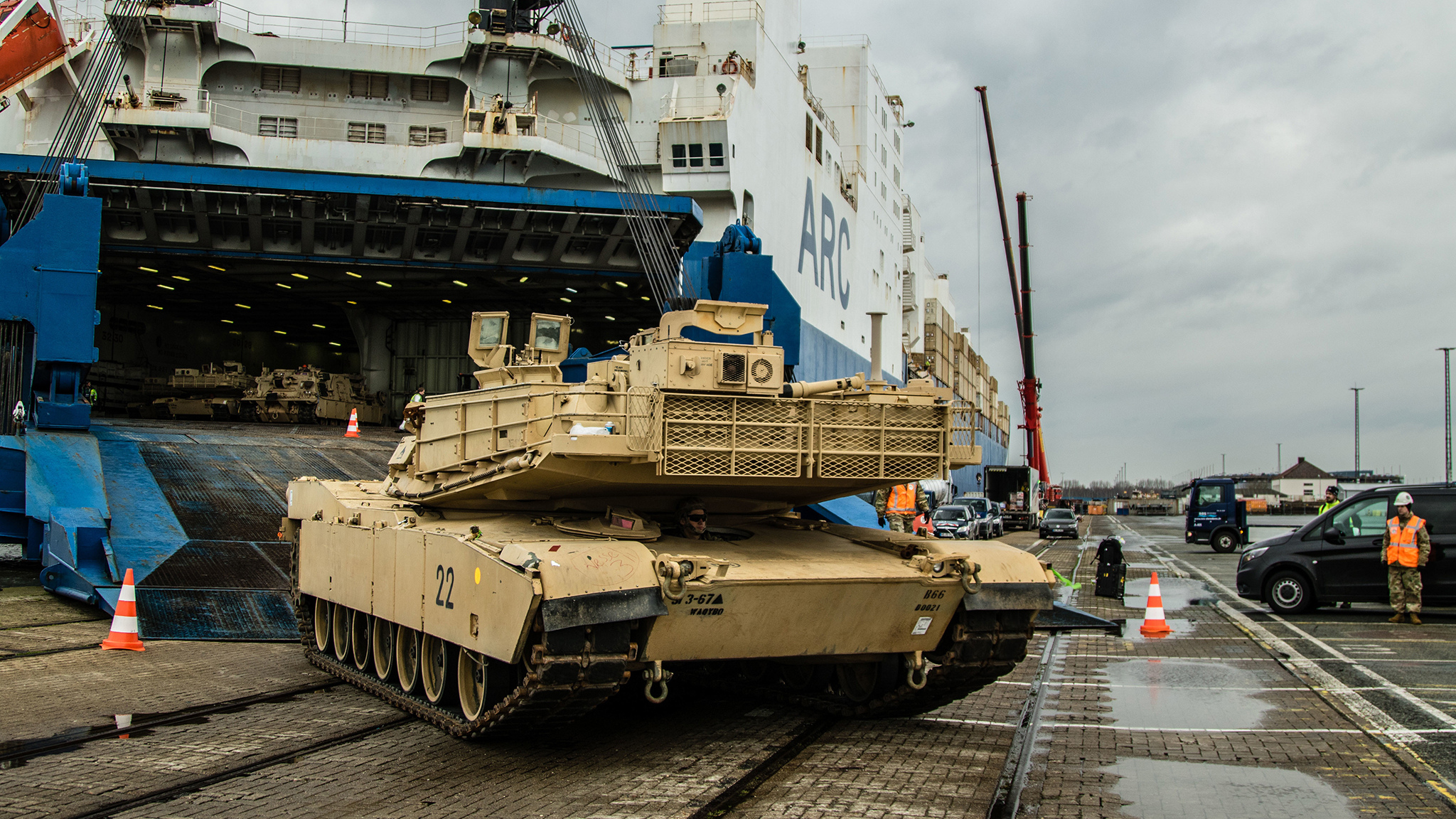 DEFENDER-Europe 20 equipment arrives at Bremerhaven, Germany