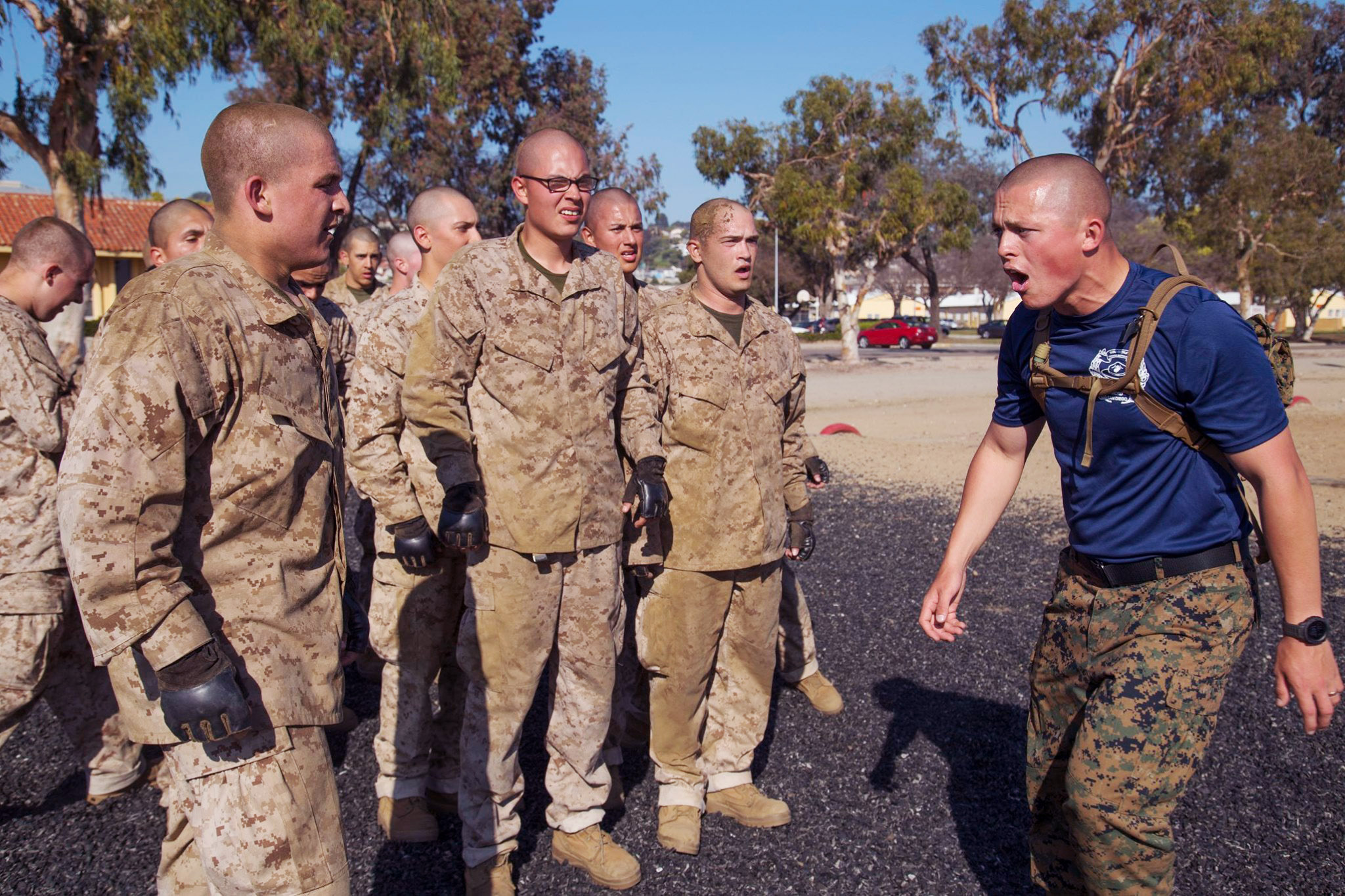 Sgt Kristopher Scheuer With Mike Company 3rd Recruit Training