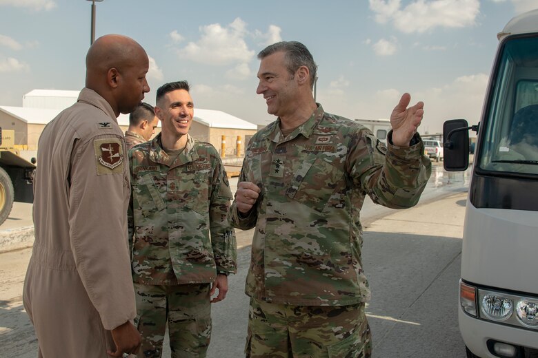 AFCENT leadership visit ADAB, speak to Airmen's role in joint fight > U ...