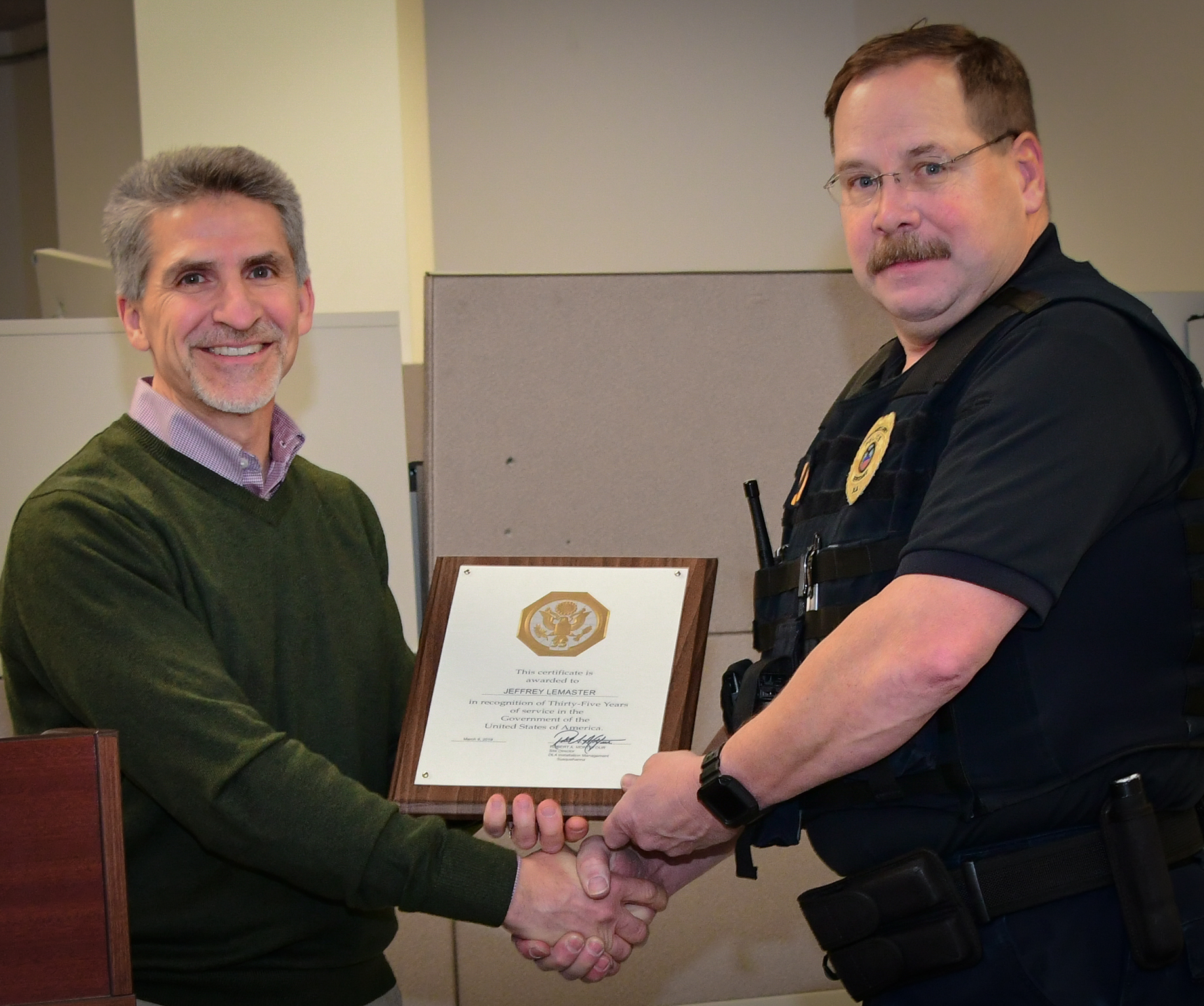 DLA Susquehanna police officer receives recognition for 35 years of ...