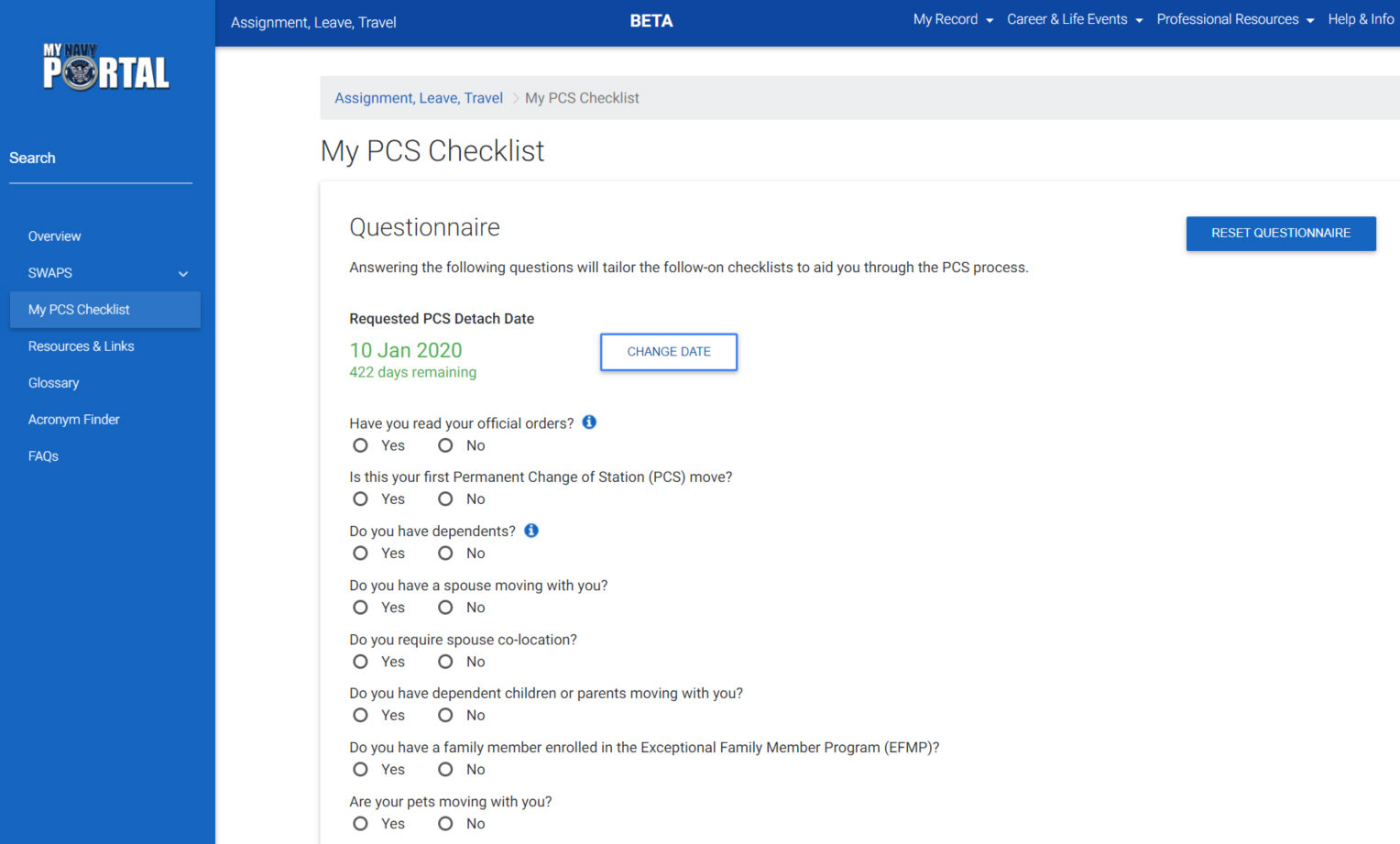 My PCS Checklist - Taking Stress Out of PCS > United States Navy > News ...