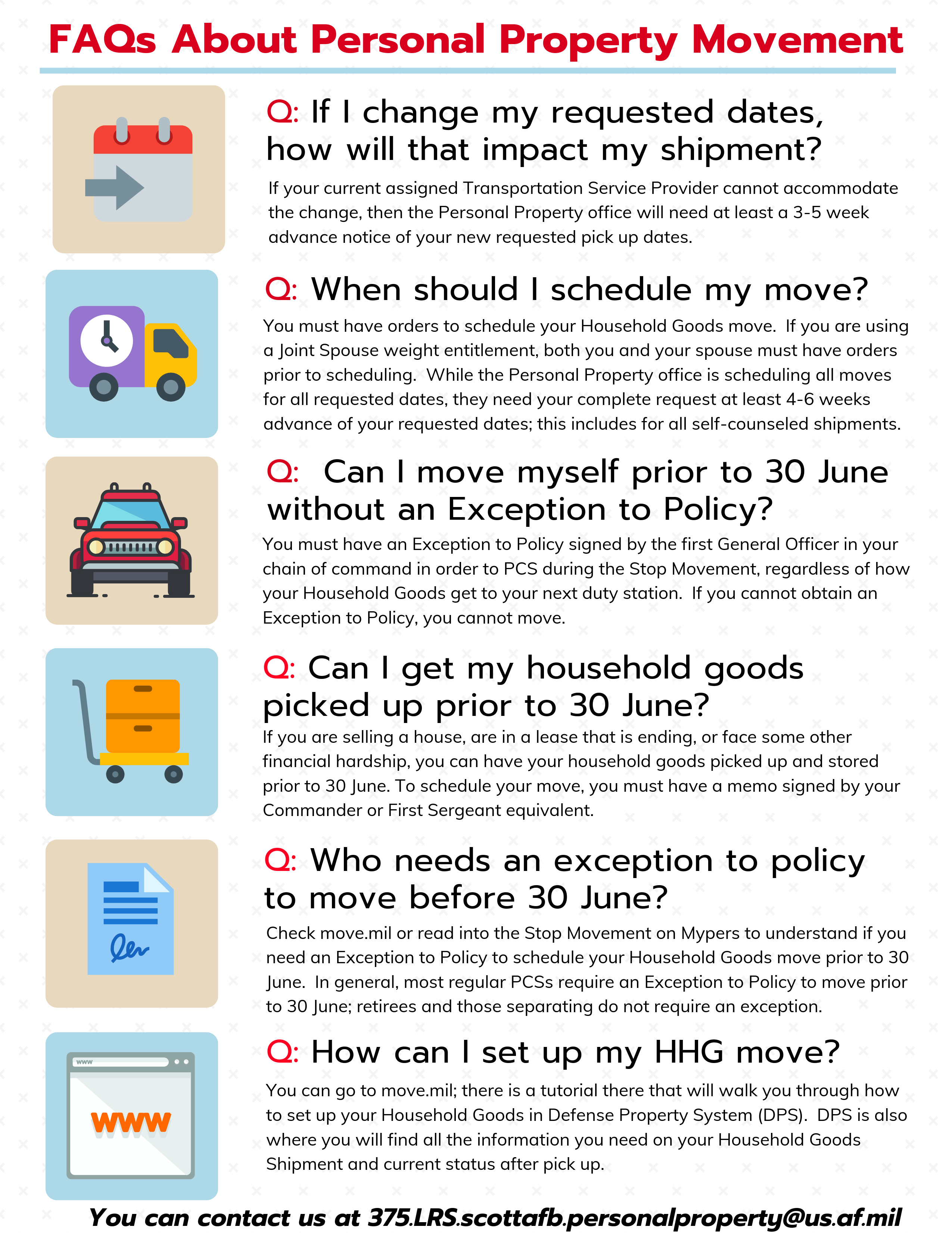 FAQs about personal property movement