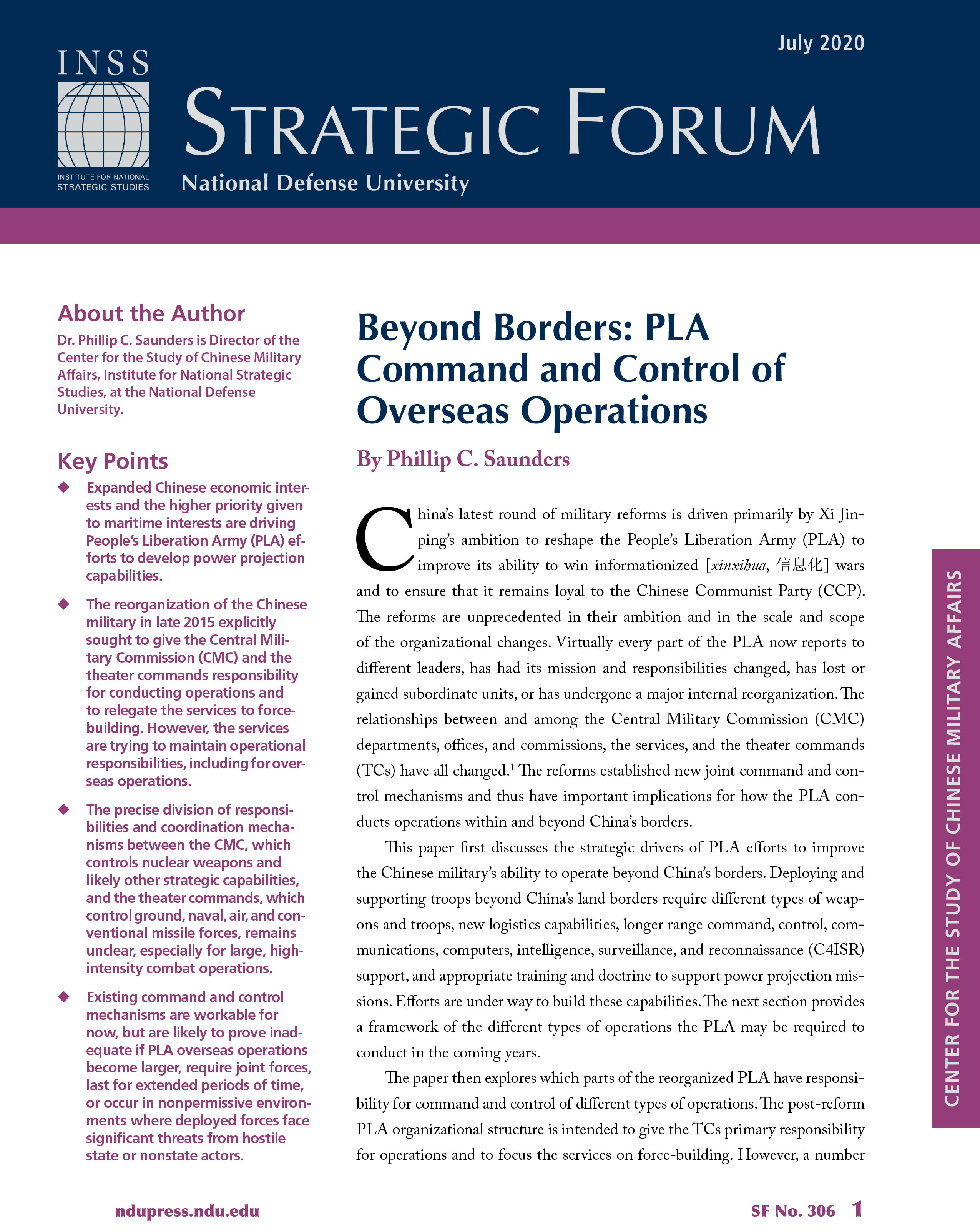 Beyond Borders: PLA Command and Control of Overseas Operations ...
