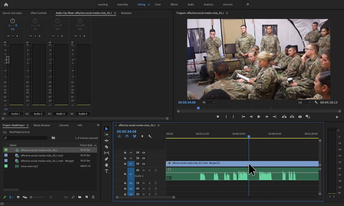 How To Merge And Sync Clips With Adobe Premiere DINFOS Pavilion How To