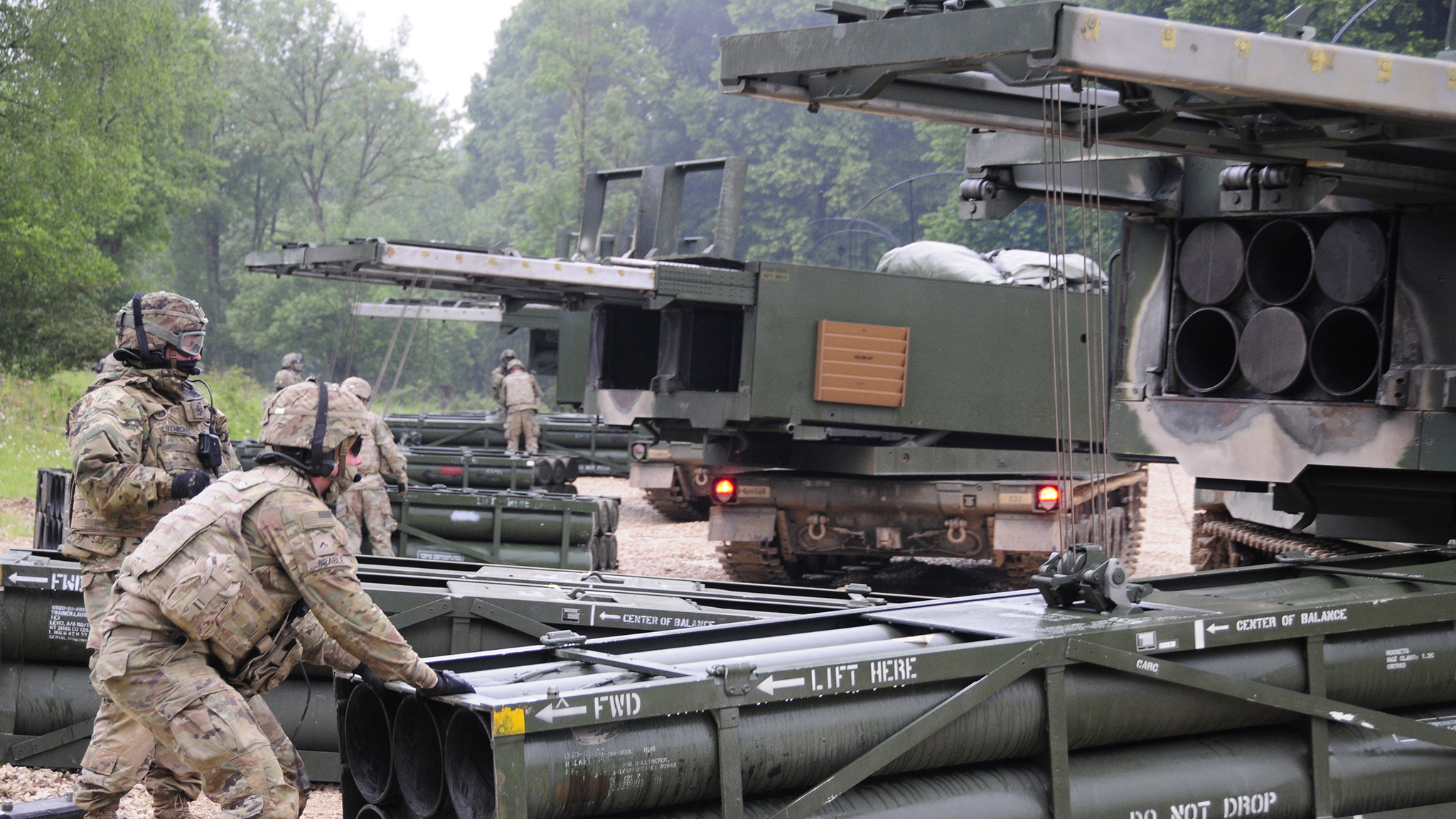 Multiple Launcher Rocket System, reduced range rocket, live fire in ...