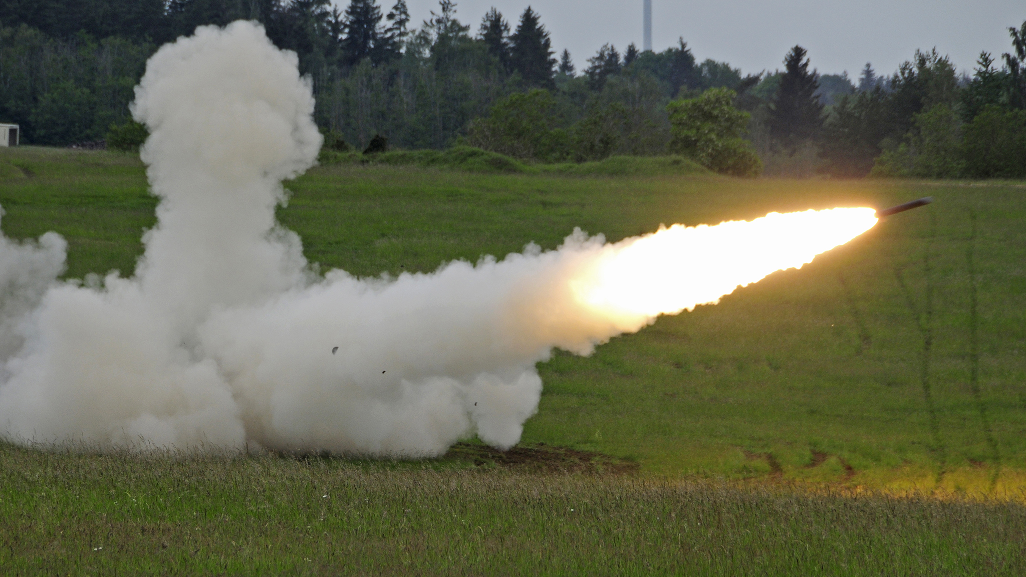 Multiple Launcher Rocket System, reduced range rocket, live fire in ...