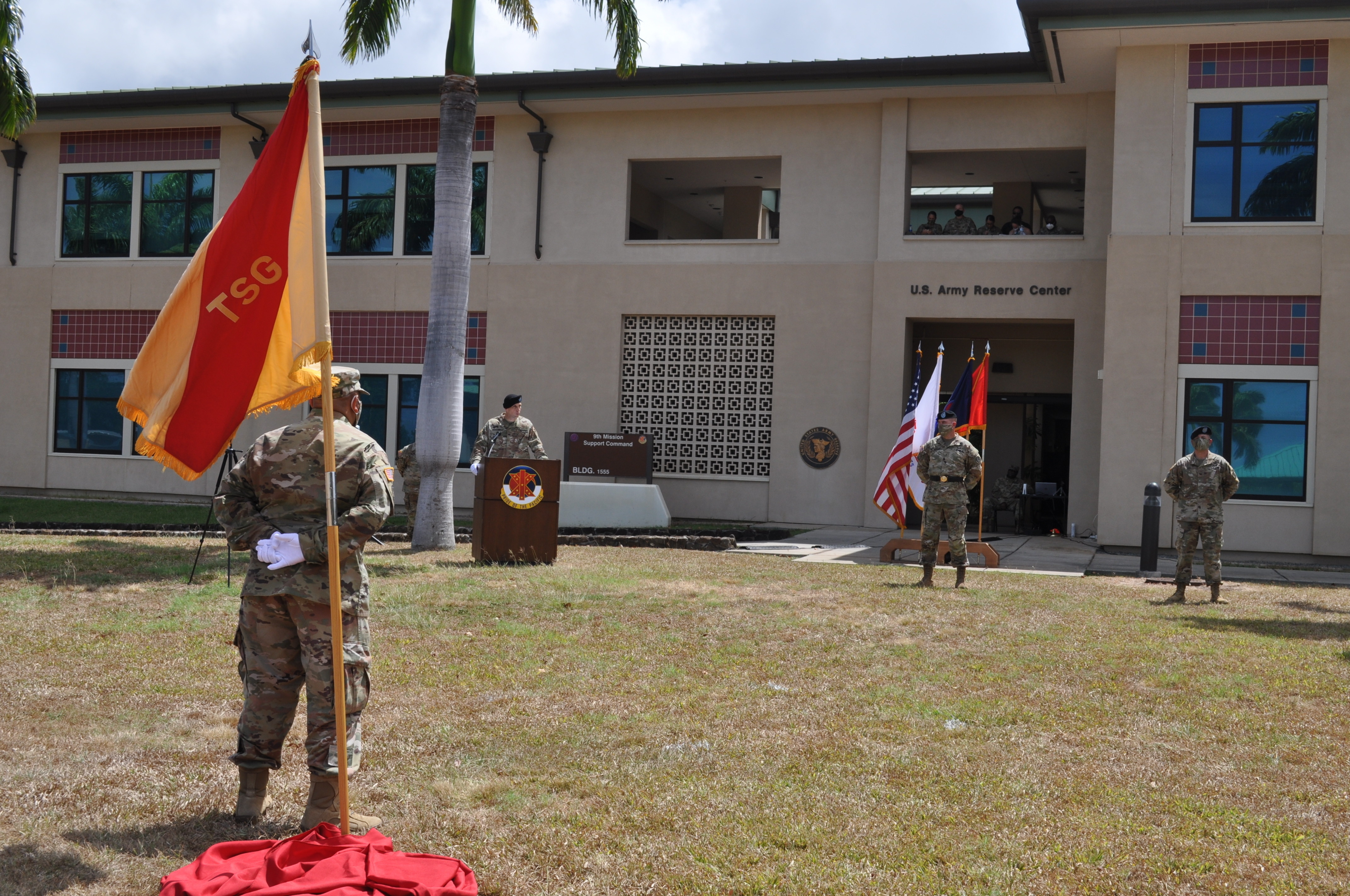 9th MSC Theater Support Group conducts Change of Command while ...