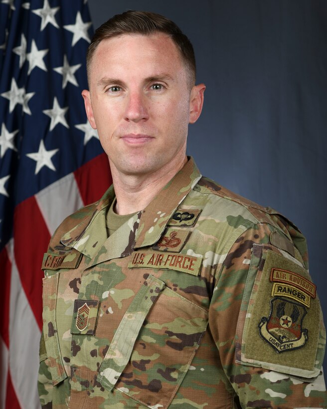 378th AEW command chief, Chief Master Sgt. Corey J. Crow