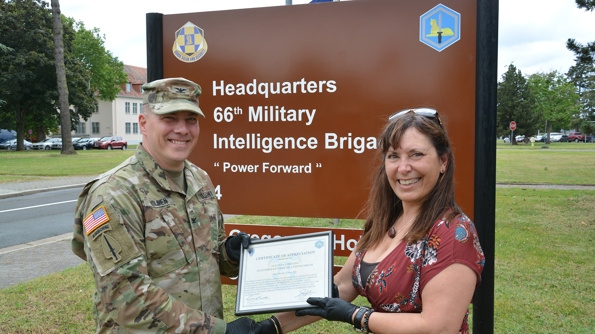66th Military Intelligence Brigade thanks youth home for partnership