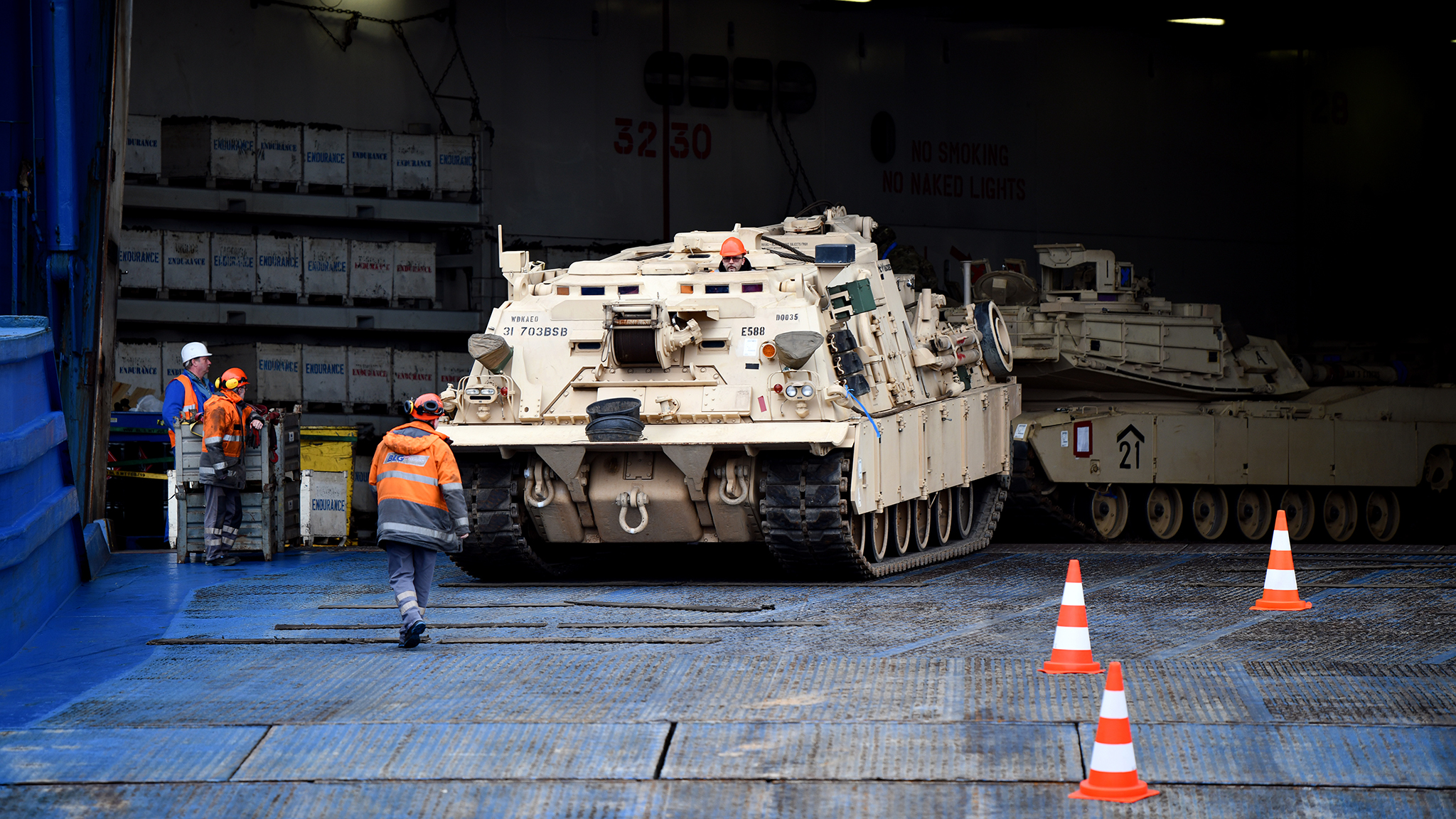 DEFENDER-Europe port operations in Bremerhaven, Germany
