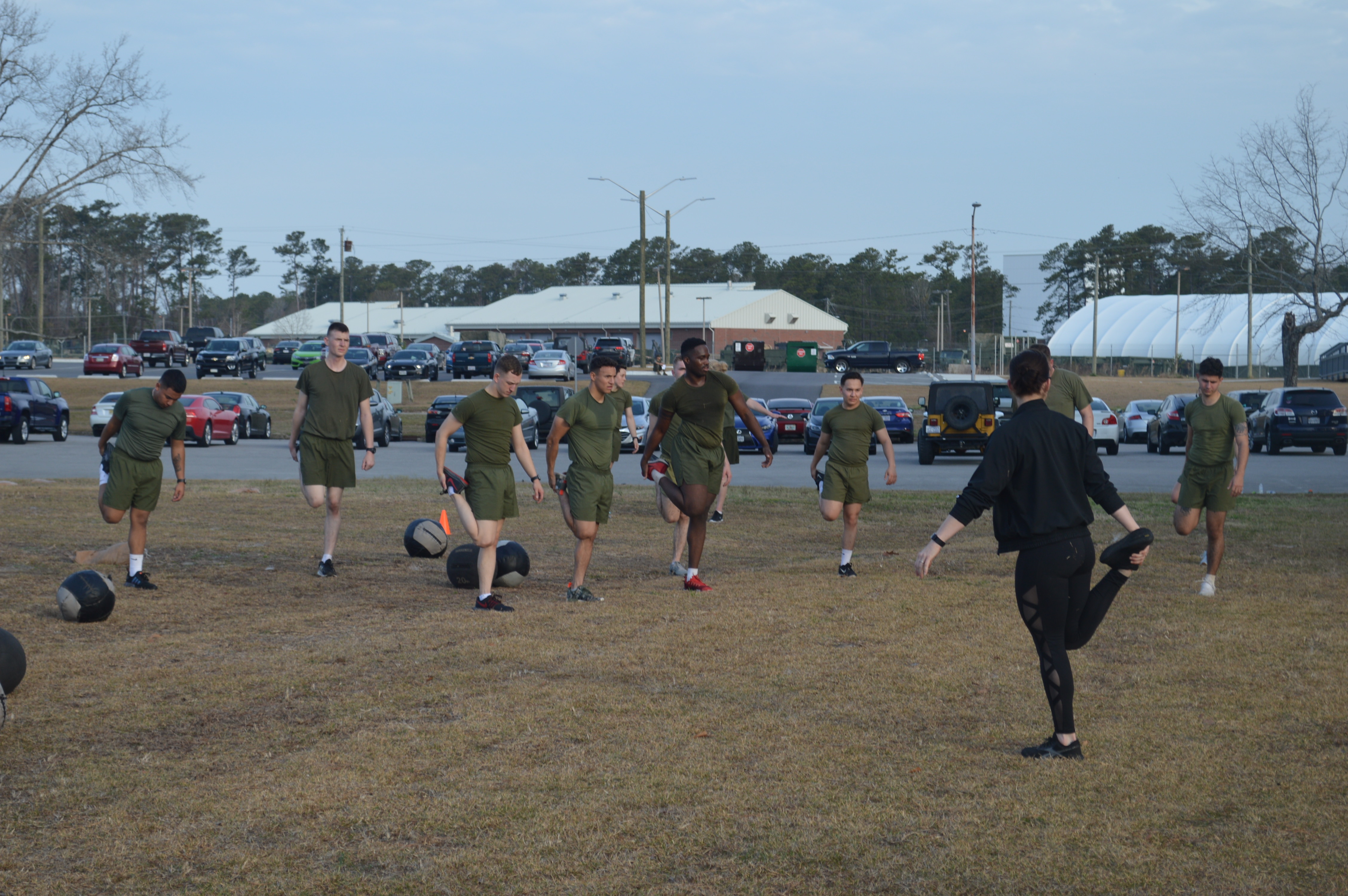 8th Communication Battalion Morning PT with the HITT Gym