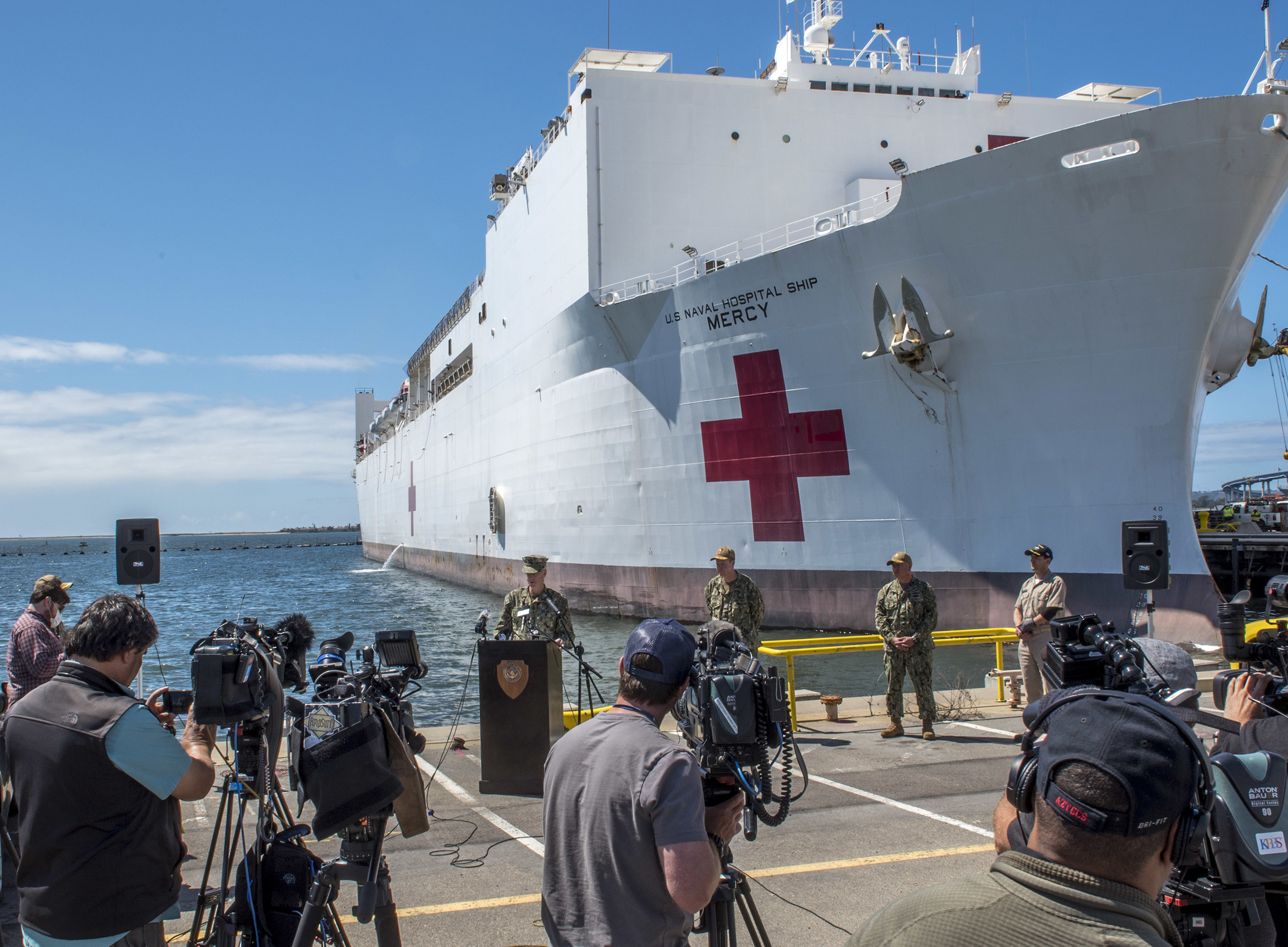 USNS Mercy Departs San Diego