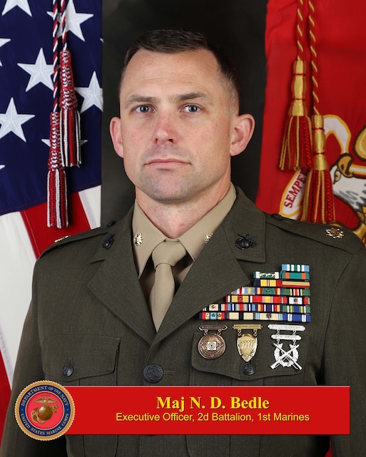 Maj. Nathan D. Bedle > 1st Marine Division > Biography