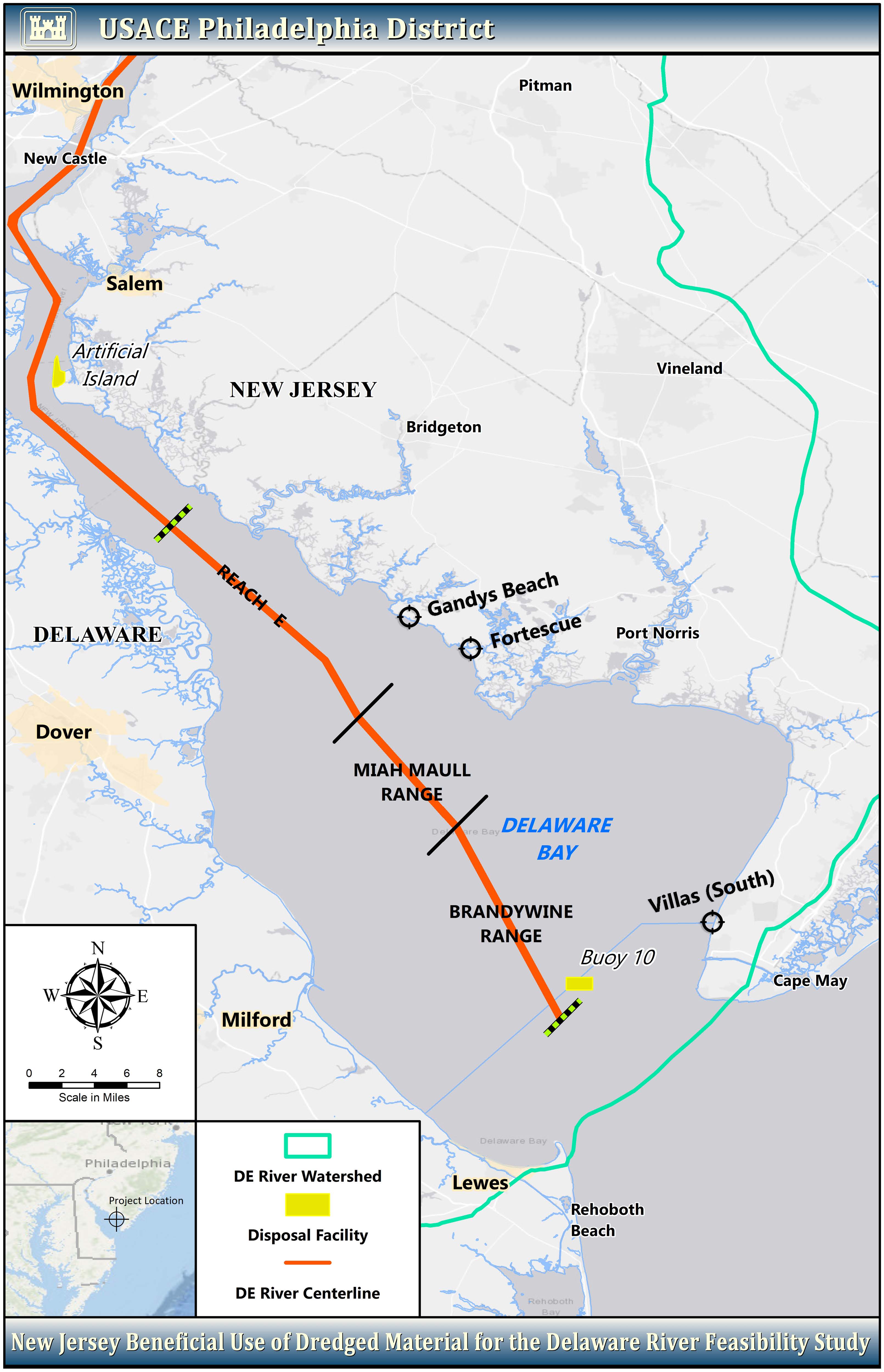 Map for New Jersey Beneficial Use of Dredged Material for the Delaware ...