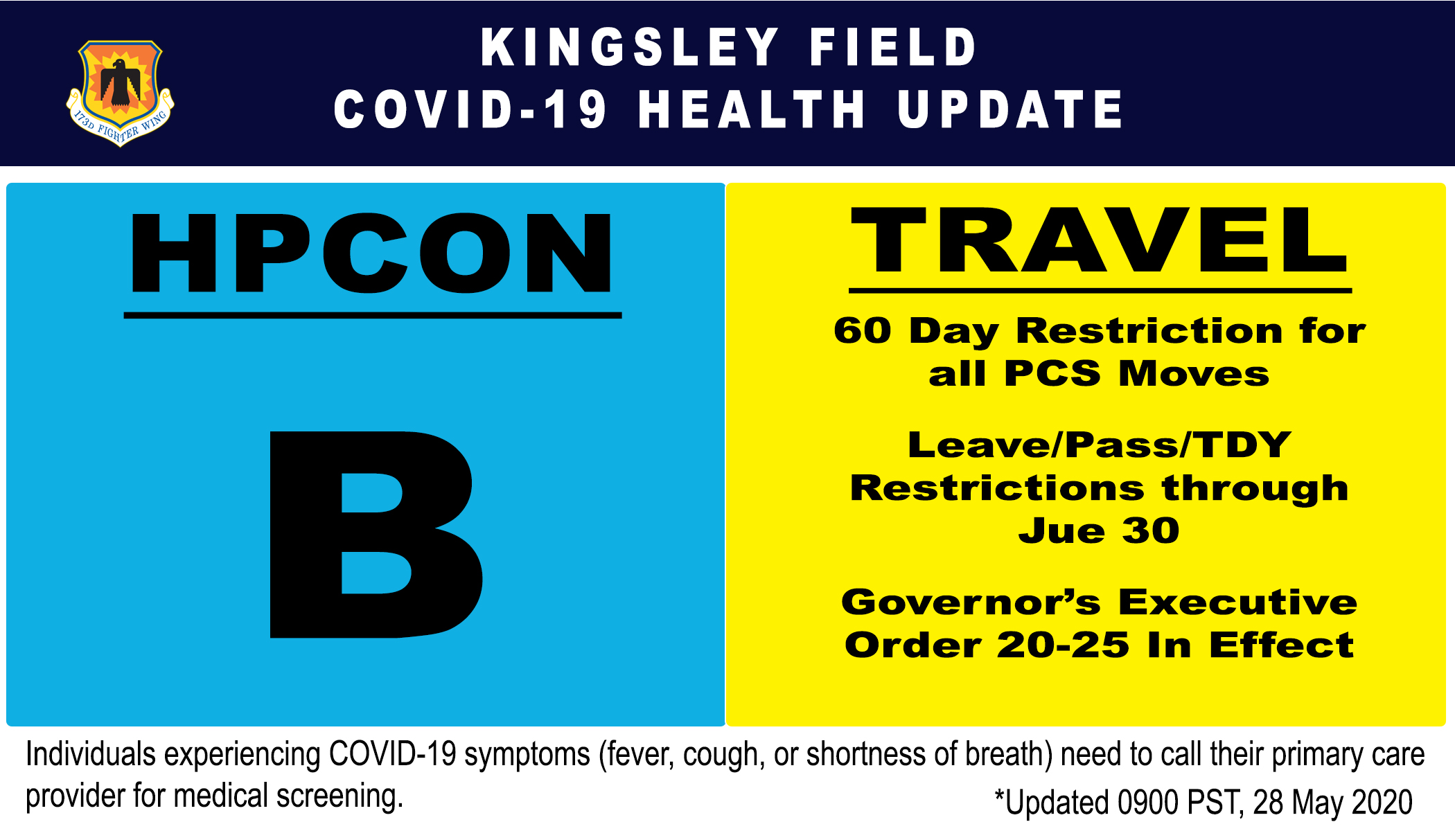 Kingsley Field transitions to Health Protection Condition Bravo > 33rd ...