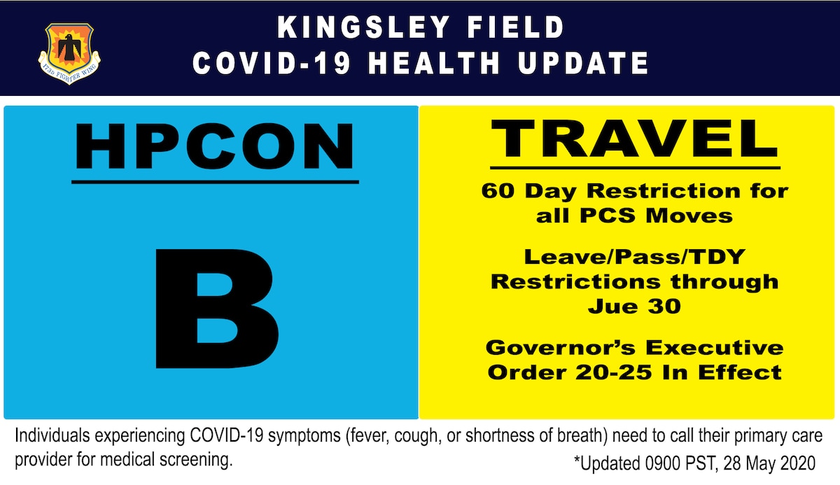 Kingsley Field transitions to Health Protection Condition Bravo > Air ...