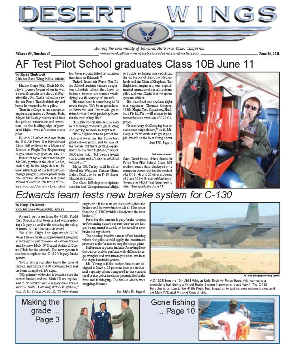 June 10, 2011: Edwards AFB Newspaper Changes Name > Air Force Test ...