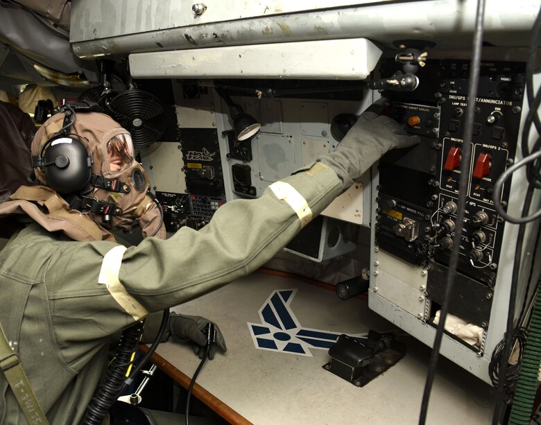 Maintainers, aircrew test in-ear headset during CBRN exercise > 501st ...