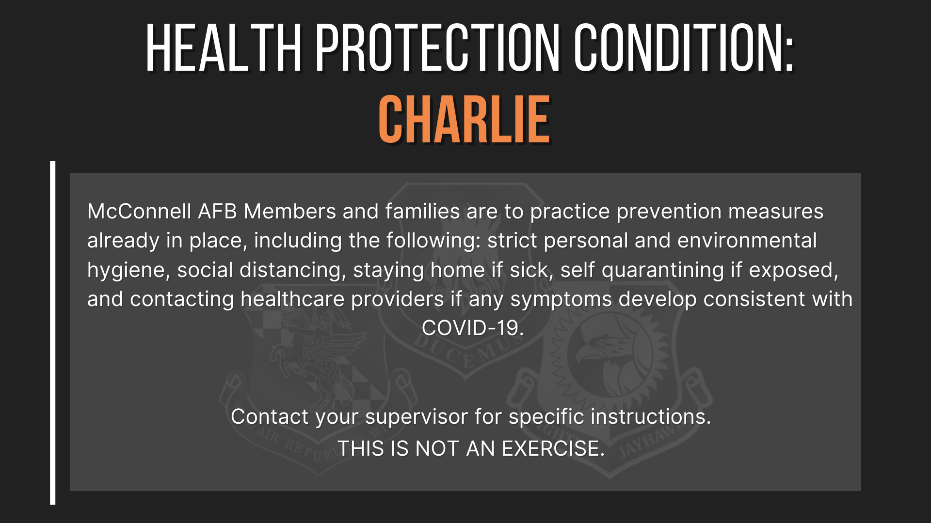 McConnell upgrades to HPCON Charlie, mask wear mandatory on base ...