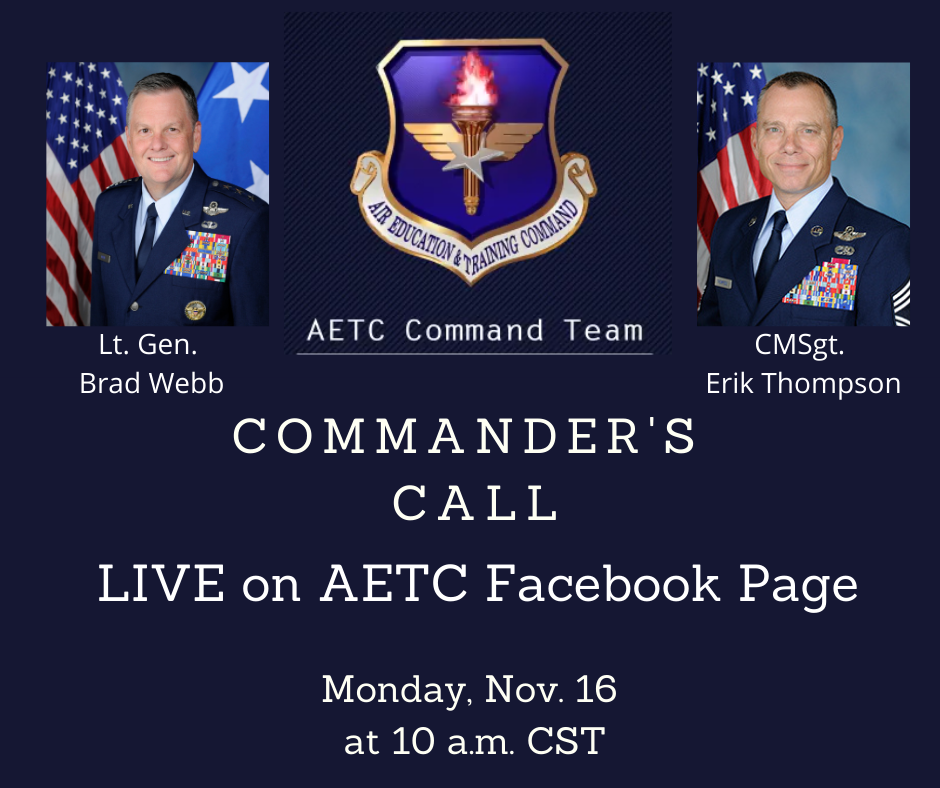 AETC Commander’s Call Nov. 16 at 10 a.m. on Facebook Live > Air ...