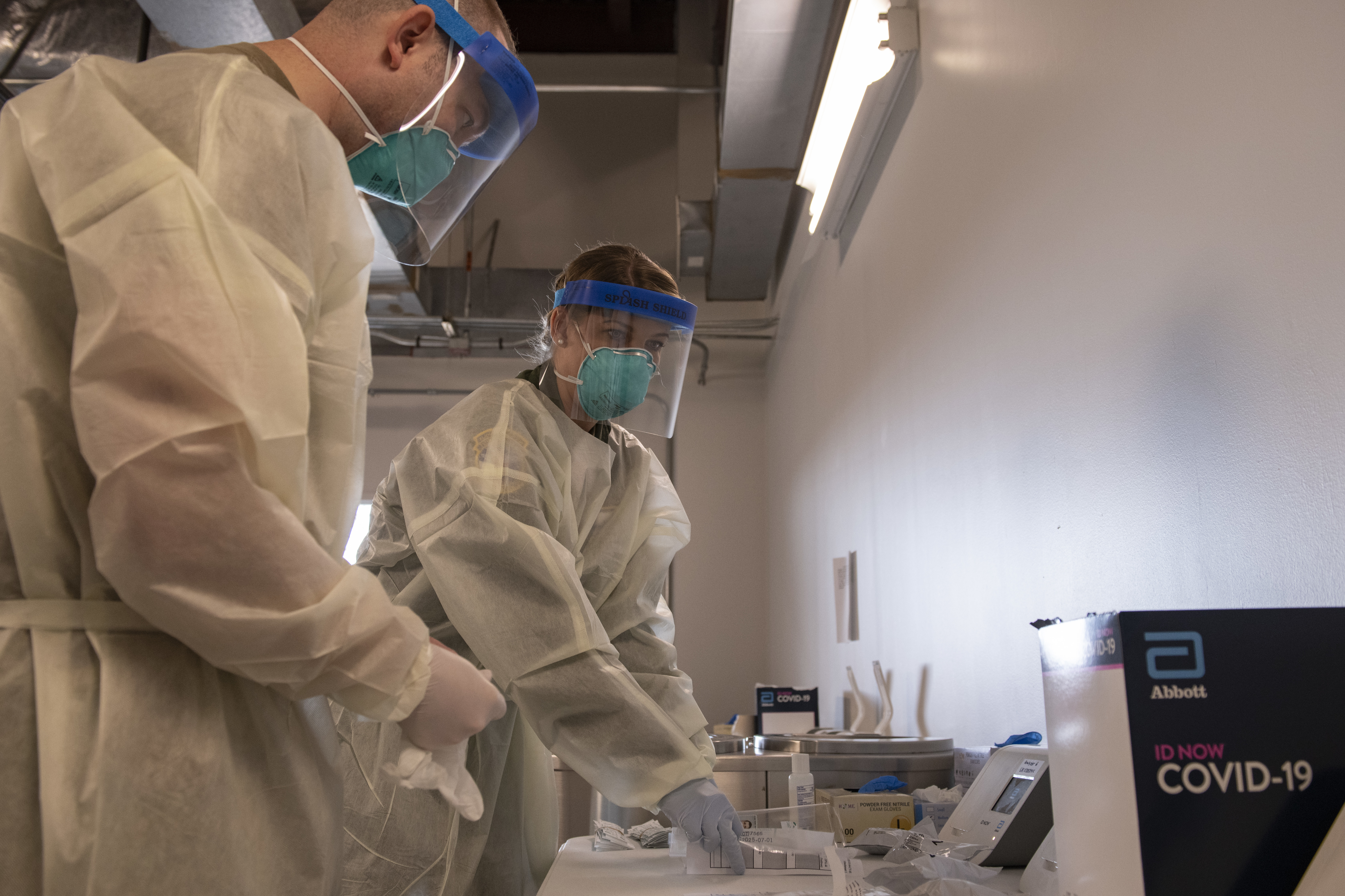 Senior enlisted leader observes COVID-19 testing for Patriot Express ...