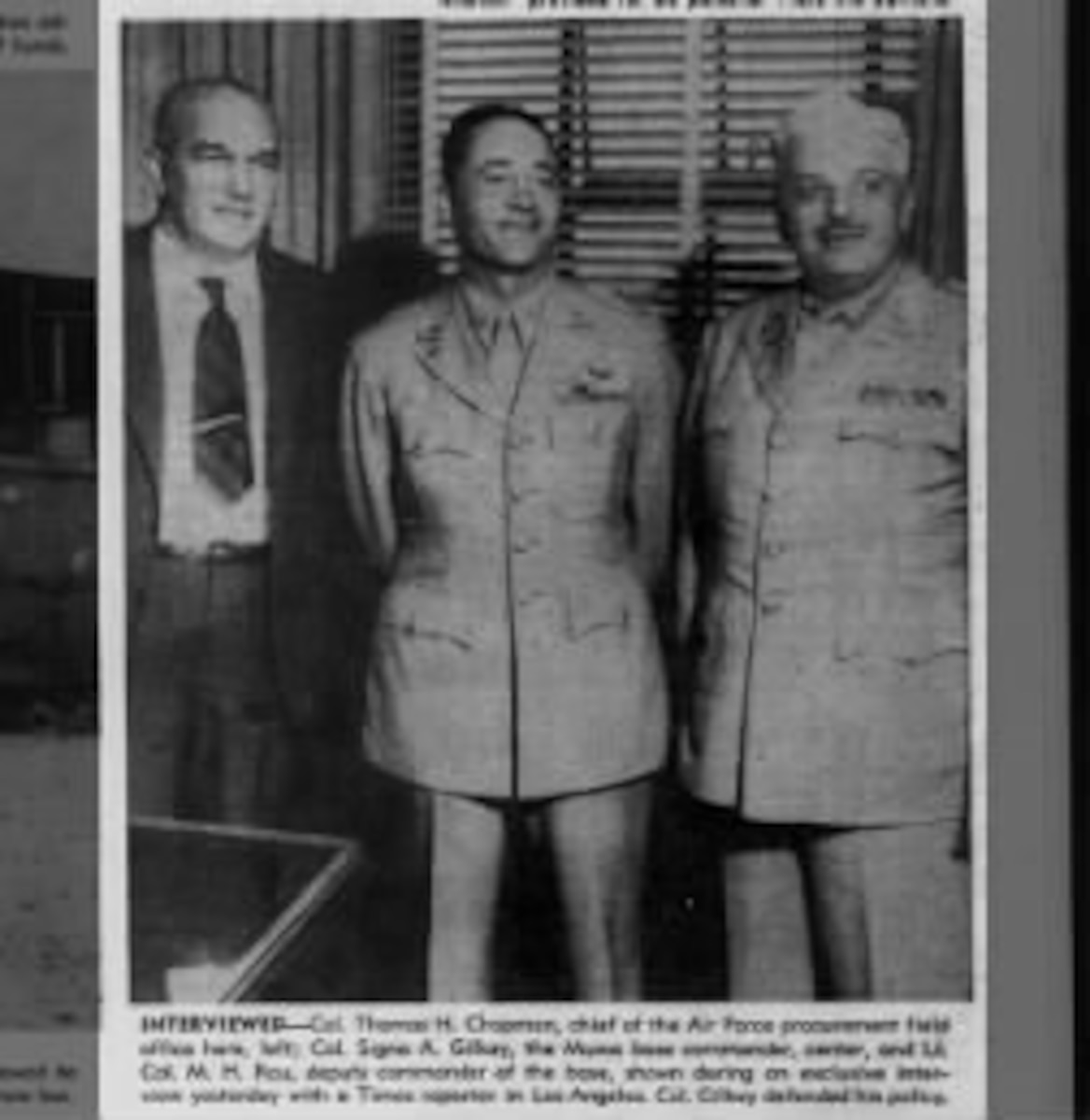 December 29, 1943: Col Signa A. Gilkey Recommended Main Base Muroc ...