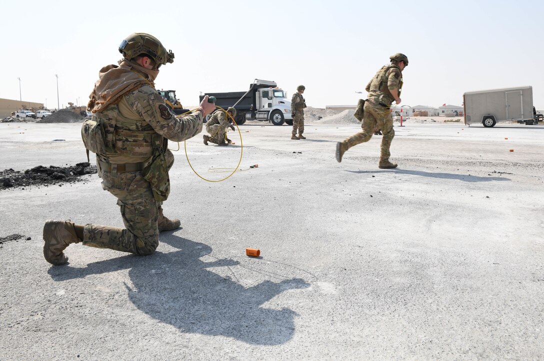 379th ECES conducts Rapid Airfield Damage Repair training