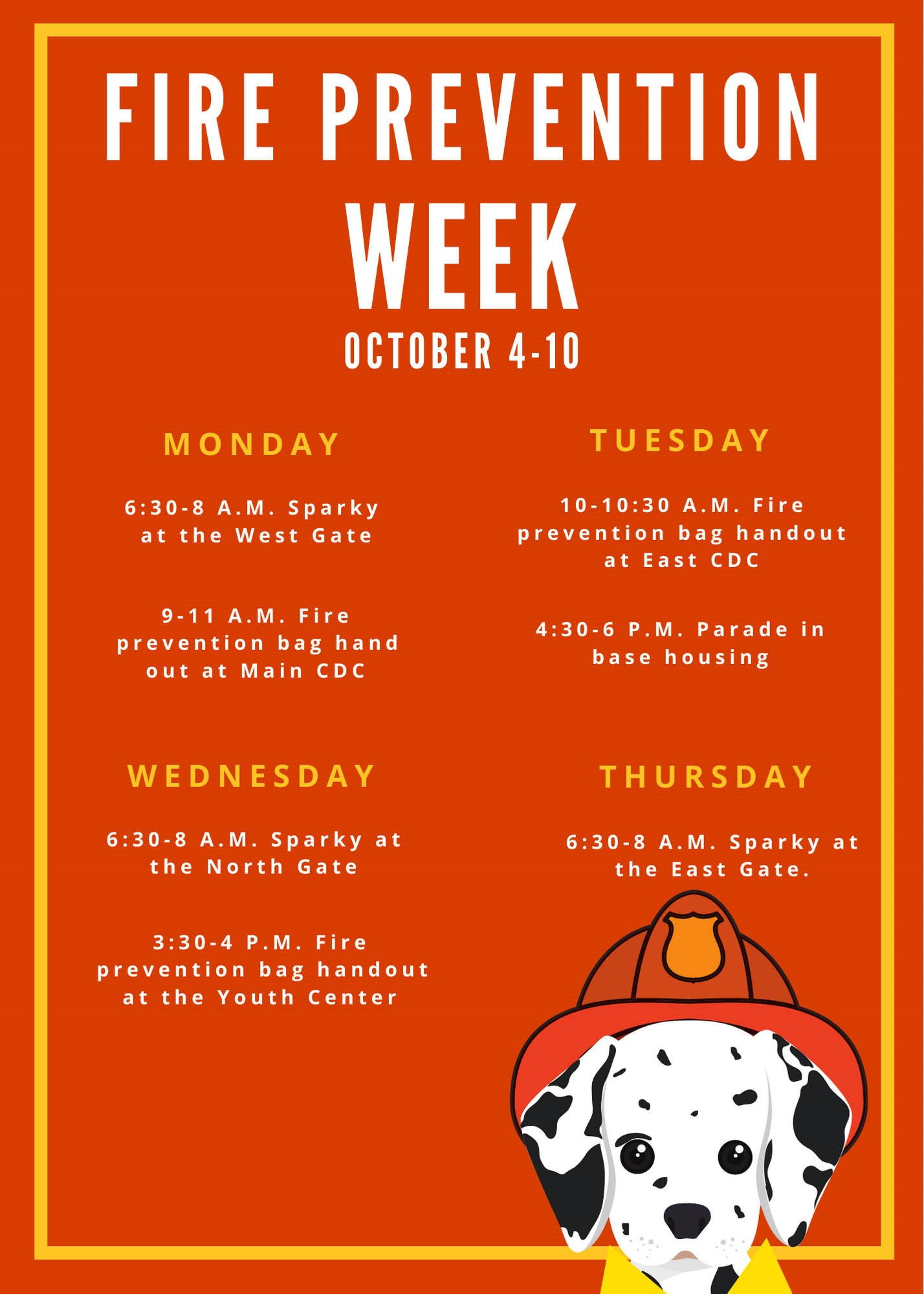 Fire Prevention Week Schedule > Peterson and Schriever Space Force Base ...