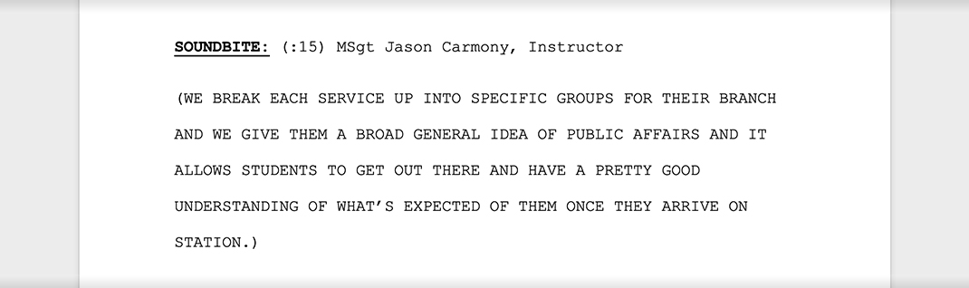 How to Compose & Format a Script > DINFOS Pavilion > How To
