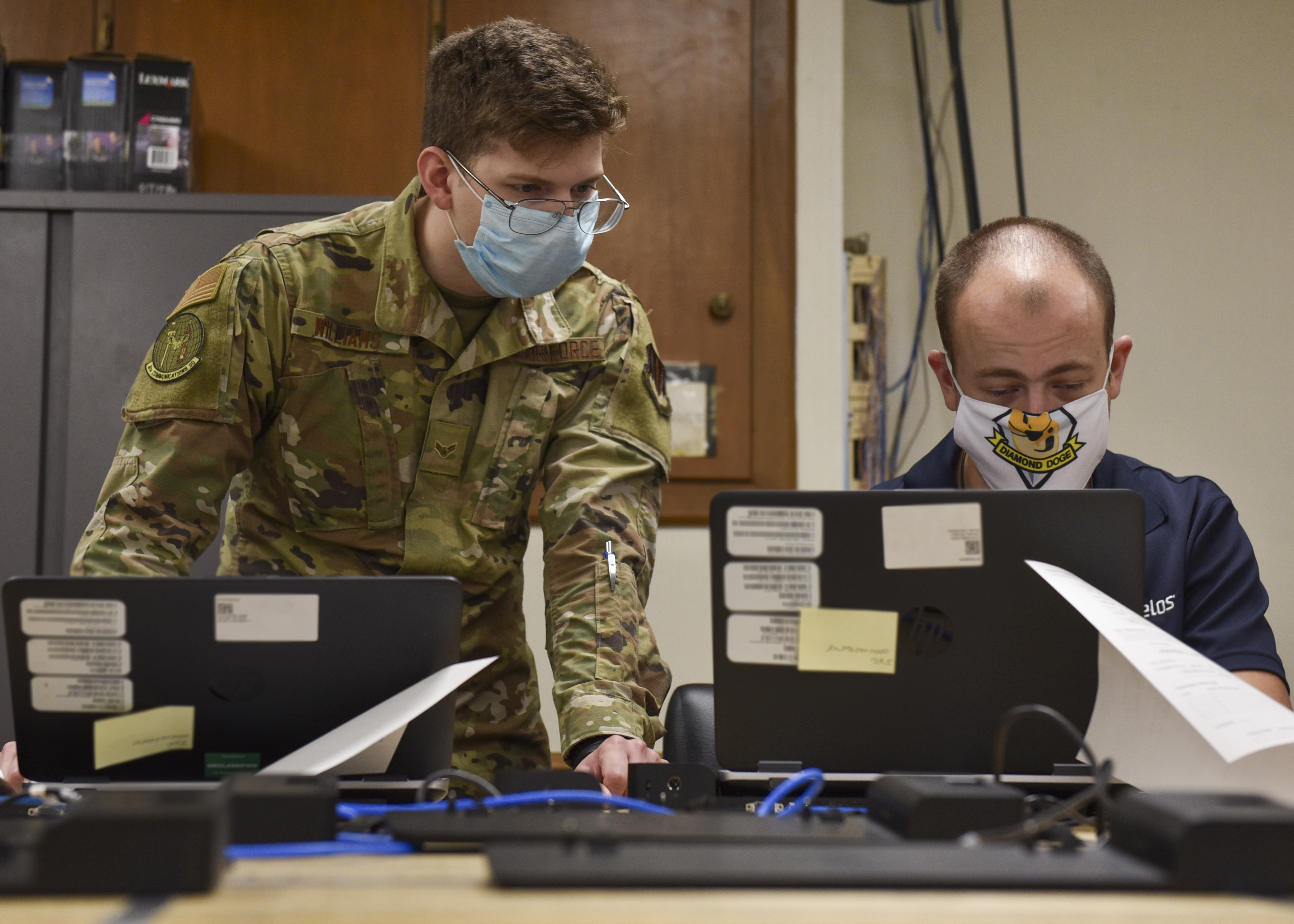 4 CES Airmen provide techincal support for communication equipment ...