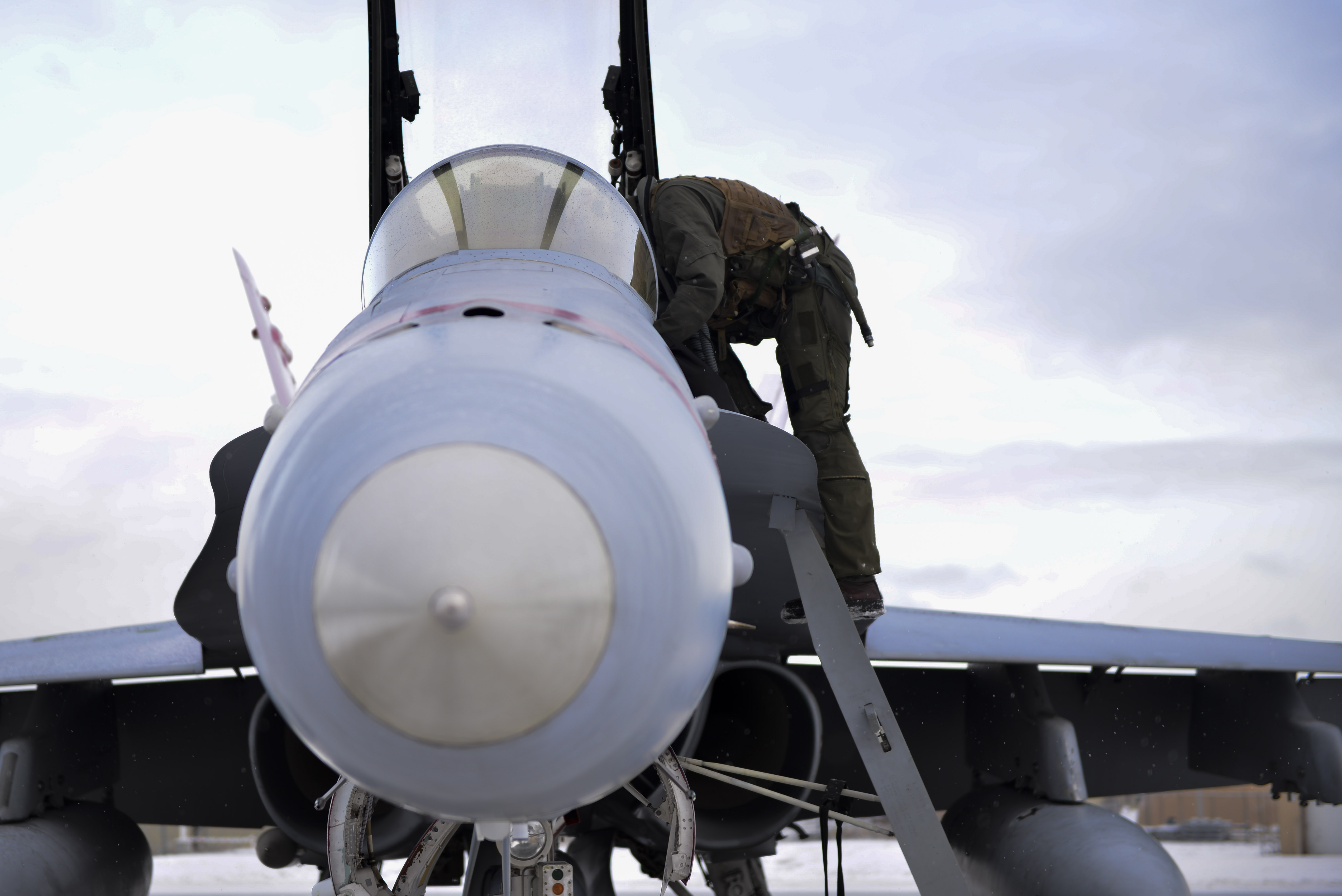 Marine Corps mechanics prep Hornets for take-off during RF-A 21-1 ...