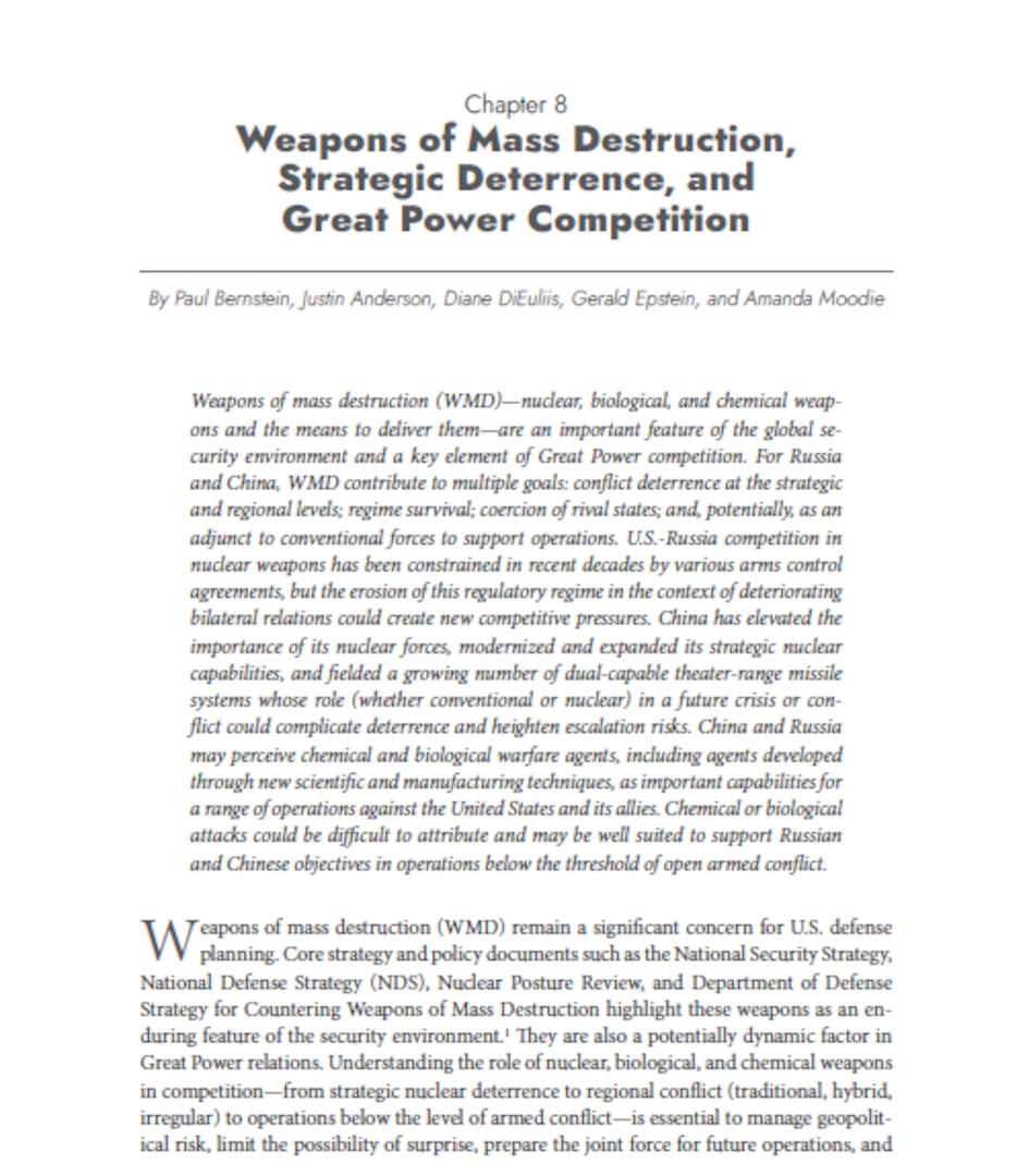 Weapons of Mass Destruction, Strategic Deterrence, and Great Power ...