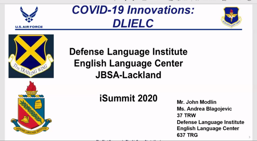 DLIELC Invited to the AETC Innovation Summit: Virtual Training Teams ...